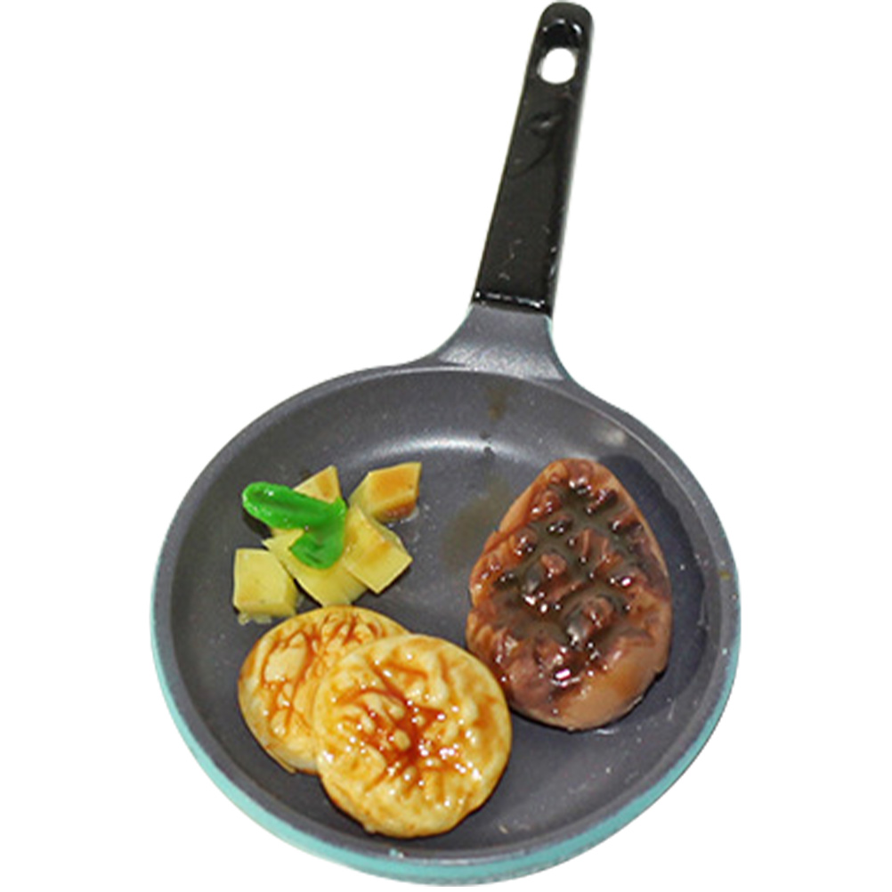 ifundom Miniature Food Pan Model Blue 1Set Play Food For Toddlers 1.8x1 ...