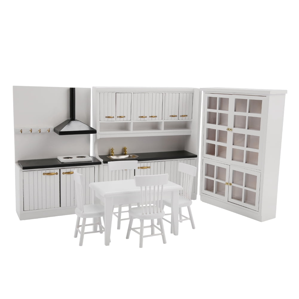 Dollhouse Furniture Kit Toy, Dollhouse Kitchen Set Miniature Furniture ...