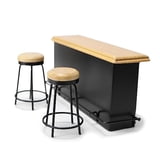 Dollhouse Furniture Metal Bar Table & Chair with Wood Top Pub Set 1:12 ...