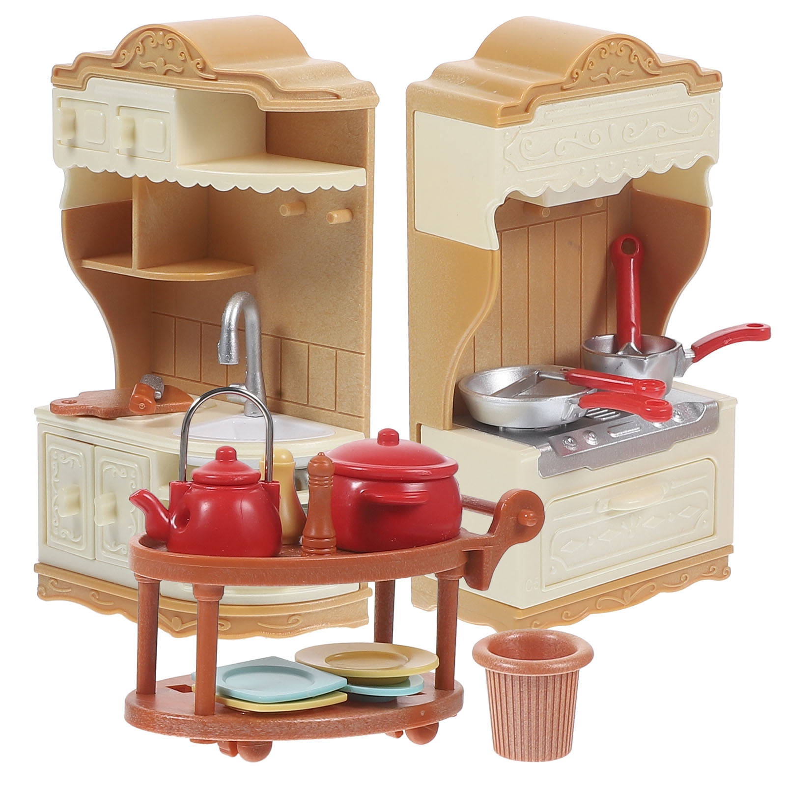 Dollhouse Kitchen Cabinet Set Tool Toys Doll House Layout Homedecor ...