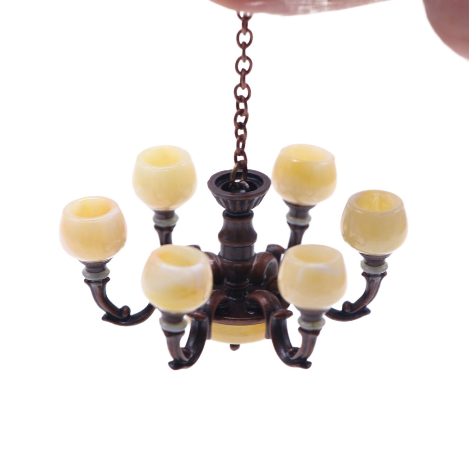Dollhouse Mini Ceiling Lamp Exquisite Realistic Miniature Chandelier ...