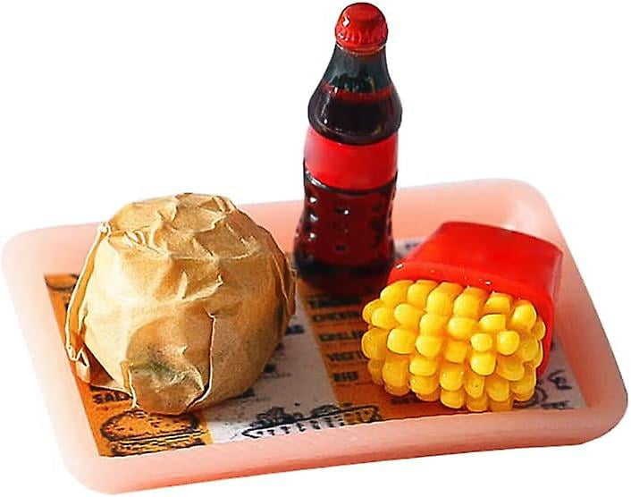 Dollhouse Mini Fast Food Accessories - Burger, Fries, Drink, Mini ...