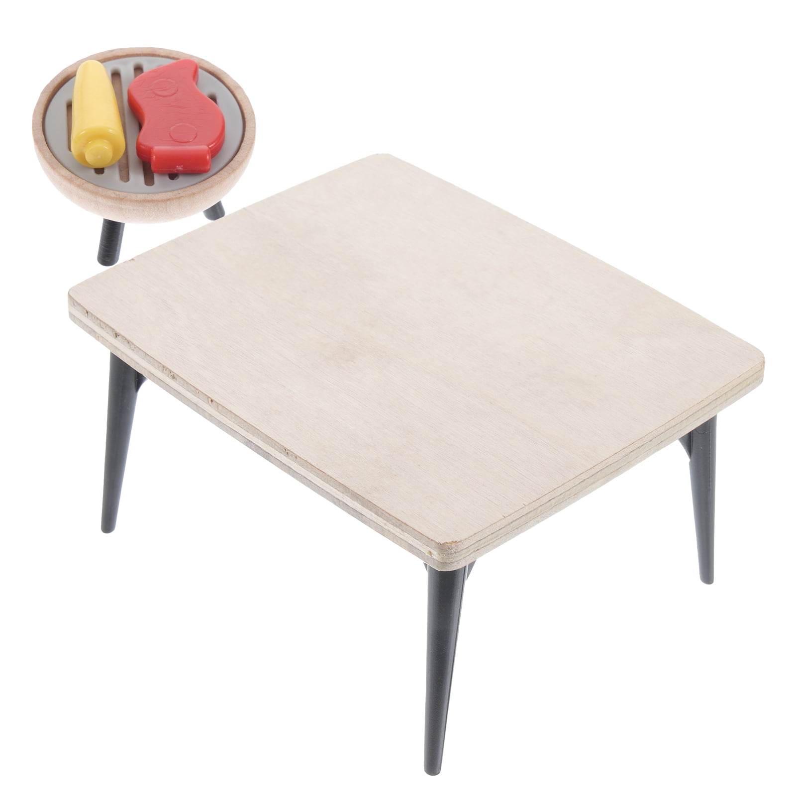 Dollhouse Mini Table Set Model Furniture Ornament Iron Barbeque Tool ...