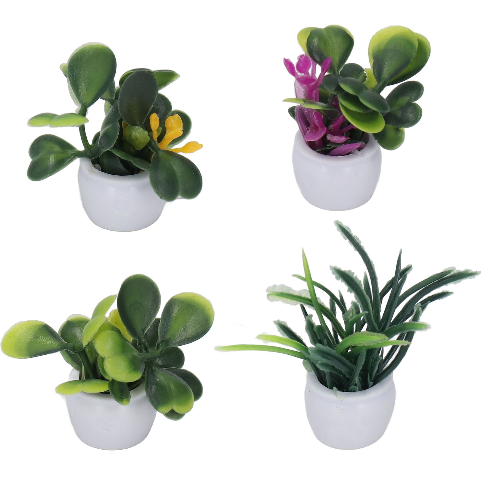 Dollhouse Miniature Bonsai Plant, 4 Pcs Doll House Mini Potted Plant ...
