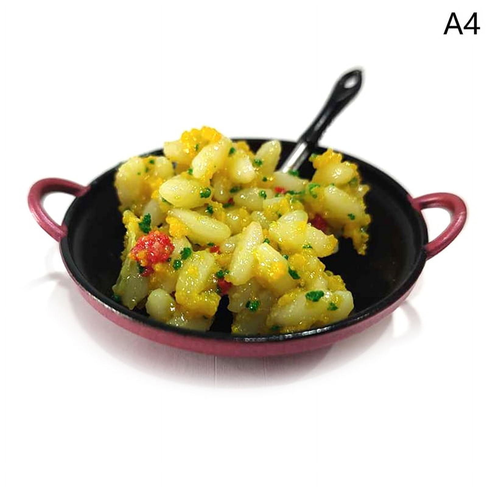 Dollhouse Miniature DIY Accessories Mini Metal Cooking Pot with Food ...