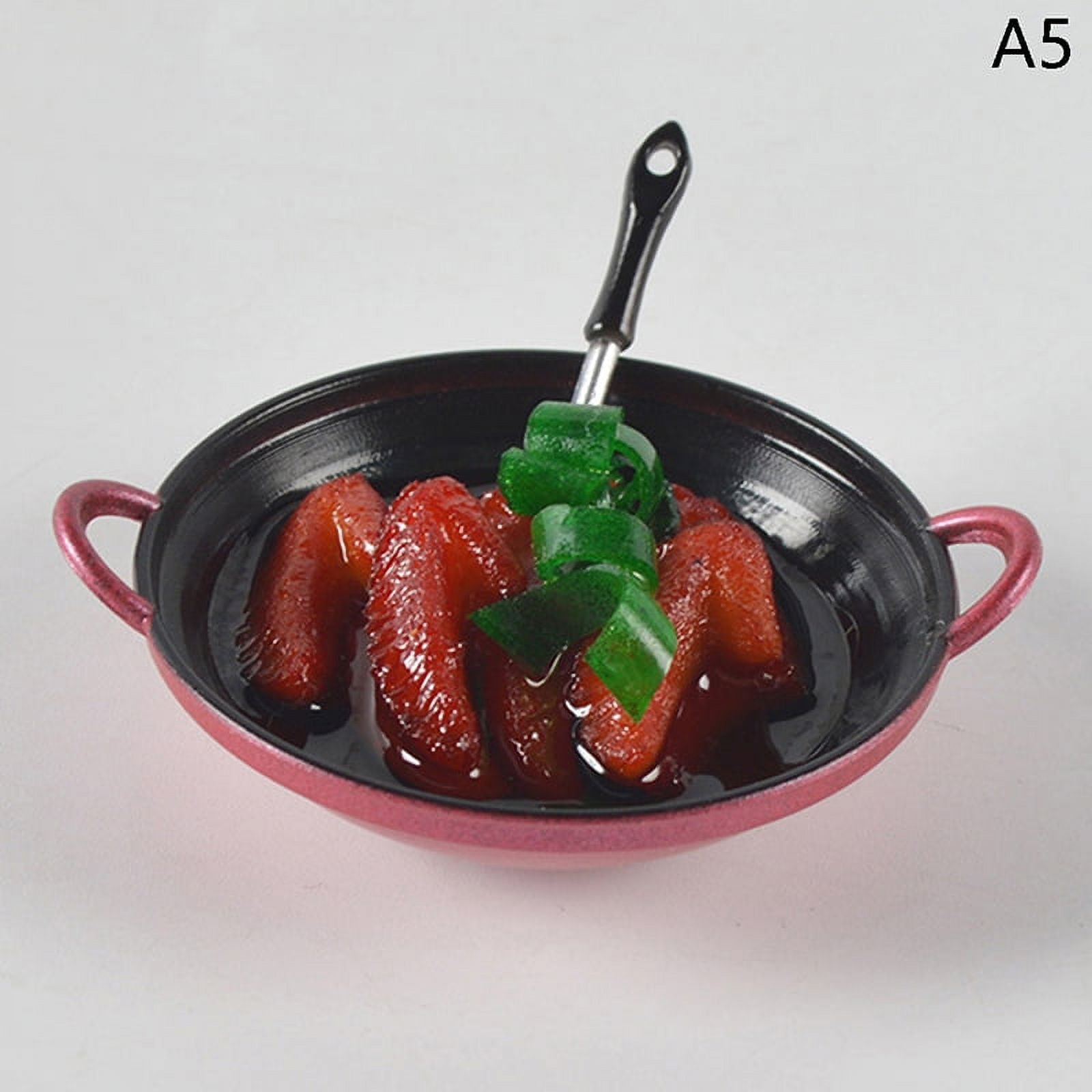 Dollhouse Miniature DIY Accessories Mini Metal Cooking Pot with Food ...