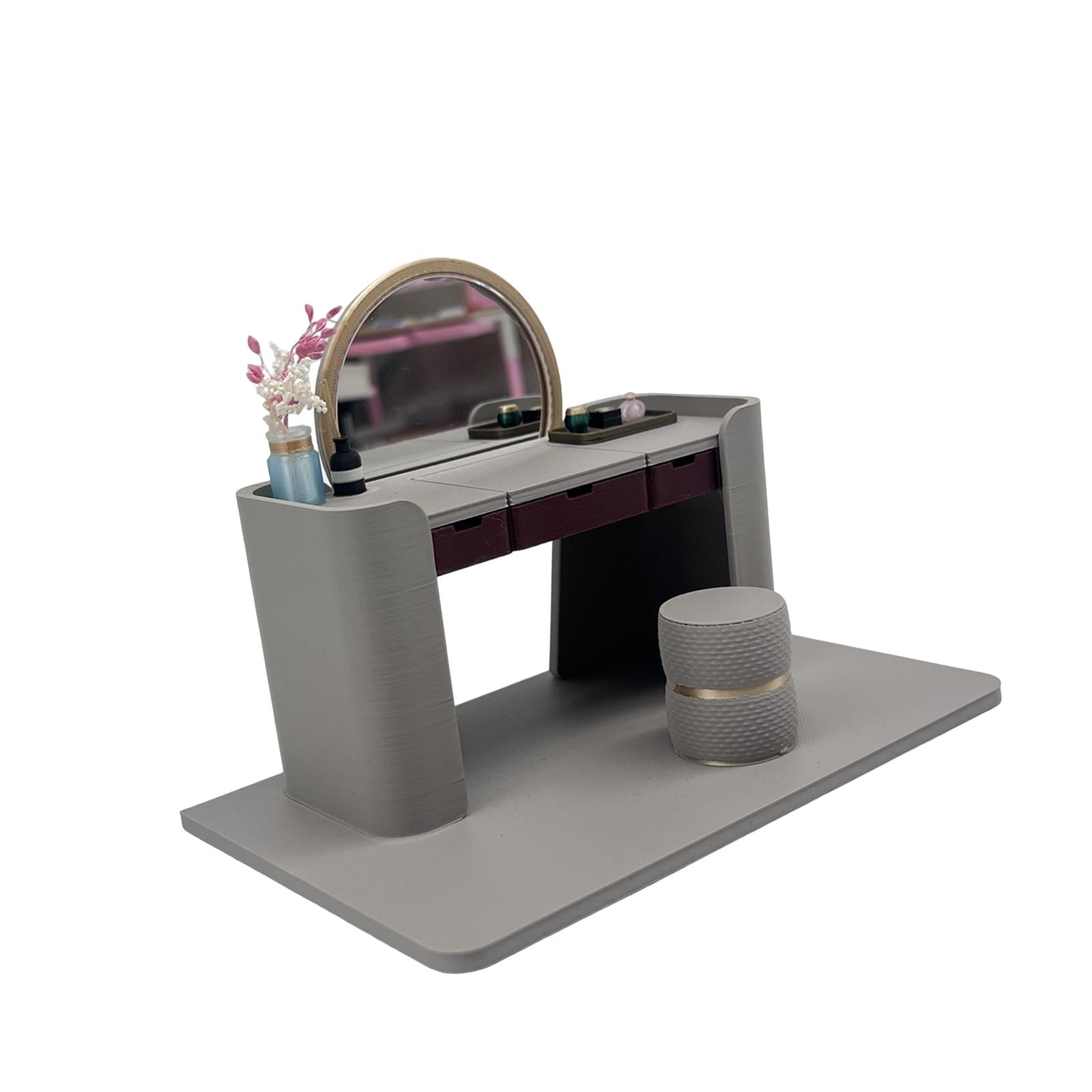 Dollhouse Miniature Desk Vanity Table Furniture ABS Material Collectors ...