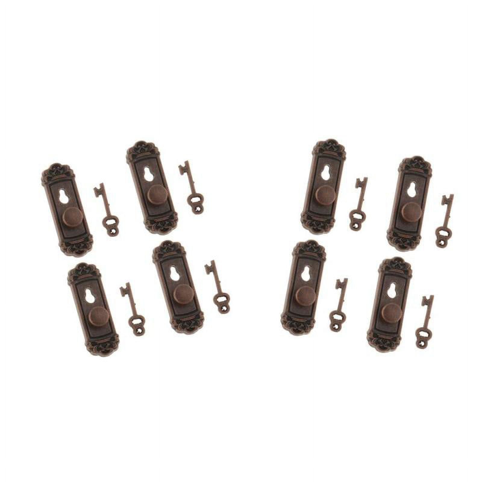 Dollhouse Miniature Door Handles Pulls with Keys for 1/12 Scale Doll ...