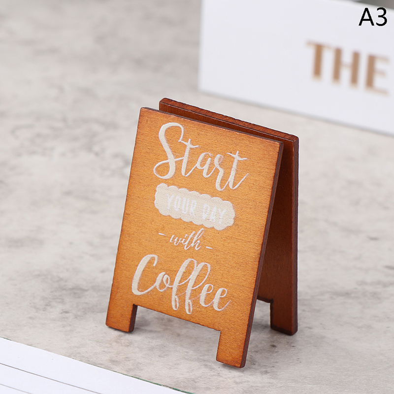 Dollhouse Miniature Simulation Wooden Bakery Coffee Shop Signboard ...