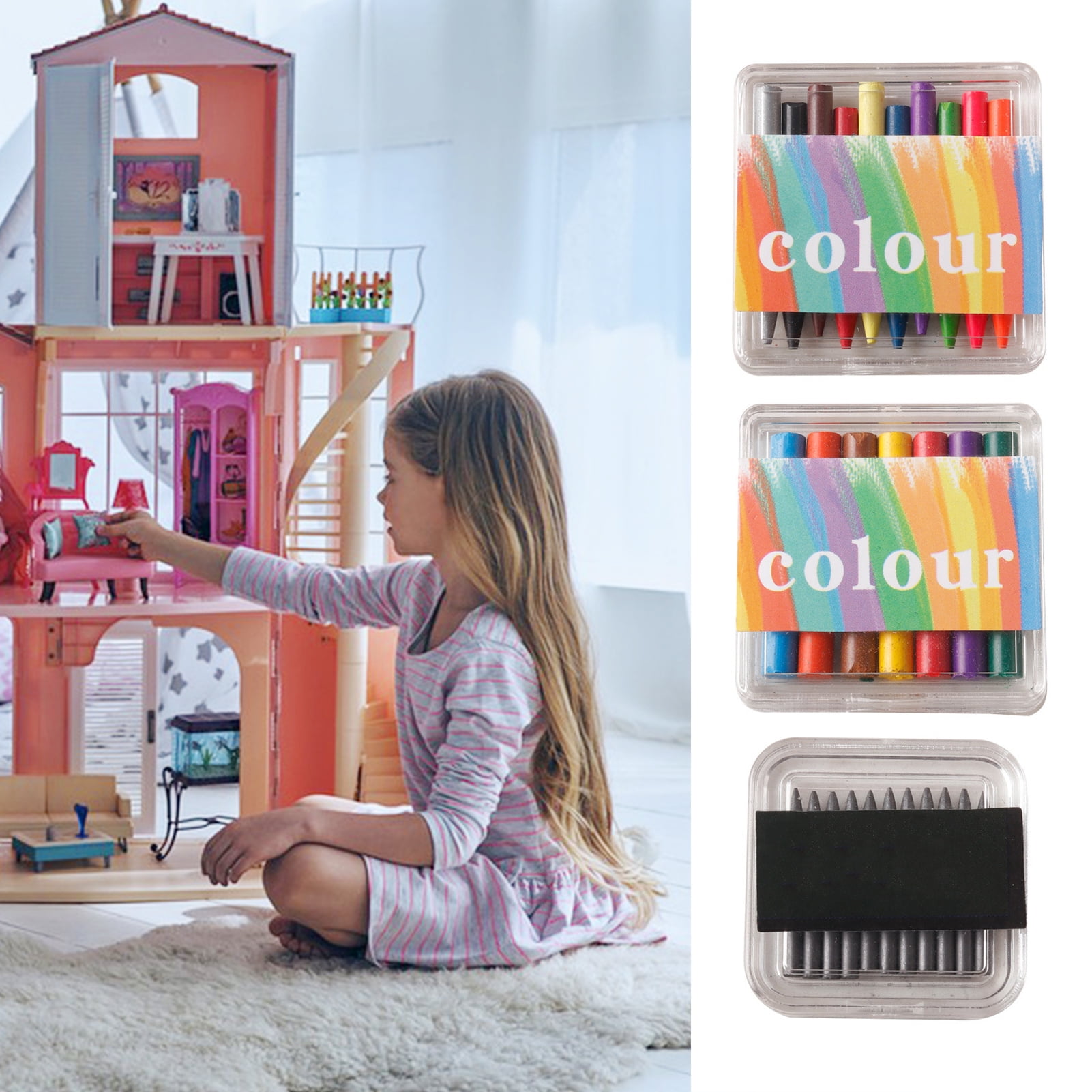 Dollhouse Ornaments Miniature Mini Crayons Pencils Set 1/12 Scale ...