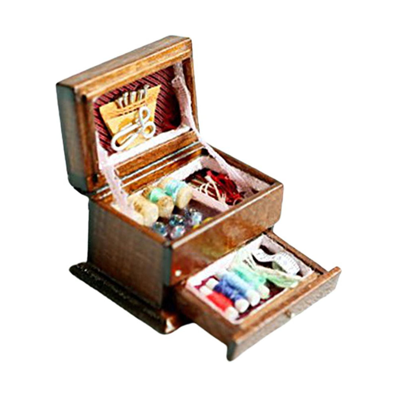 Dollhouse Sewing Needlework Box 1/12 Decoration Scenery Supplies Model ...