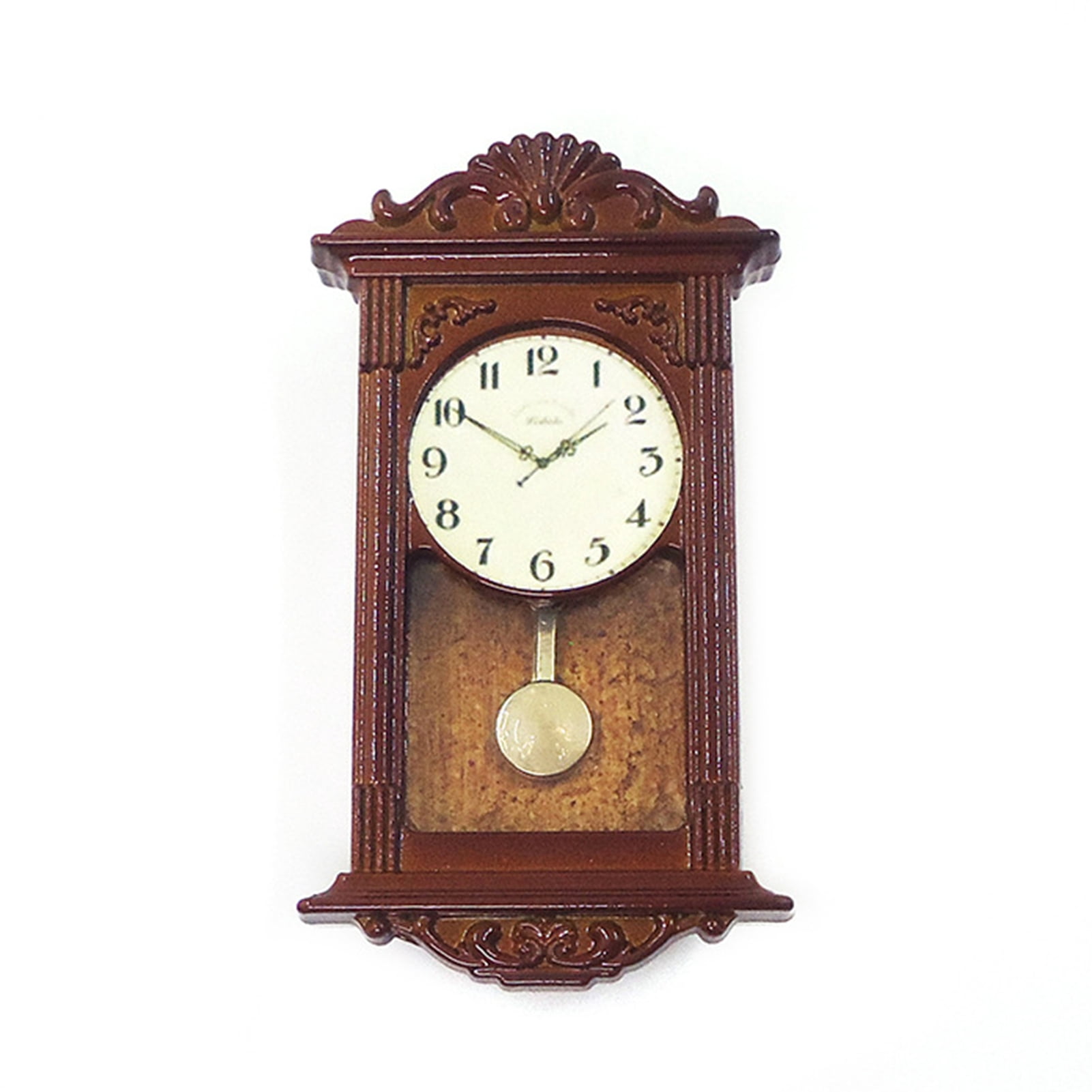Dollhouse Wall Clock - Lightweight Mini Vintage Wooden Hanging Clock ...