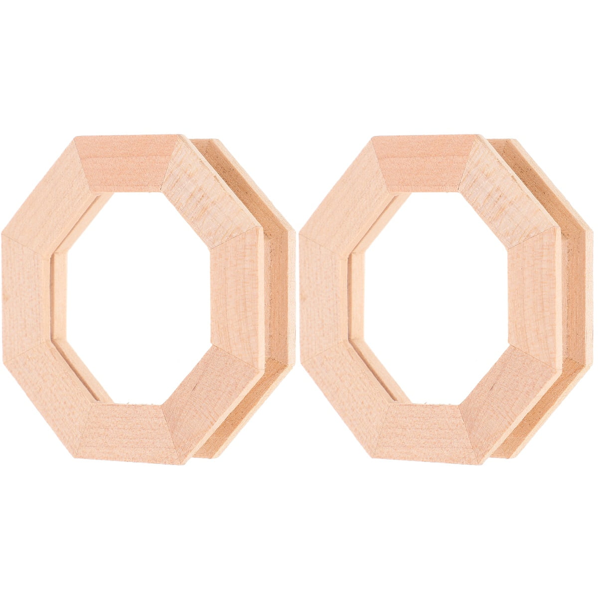 Dollhouse Window Unfinished Furniture Mini Octagonal Frame Set of 2 ...