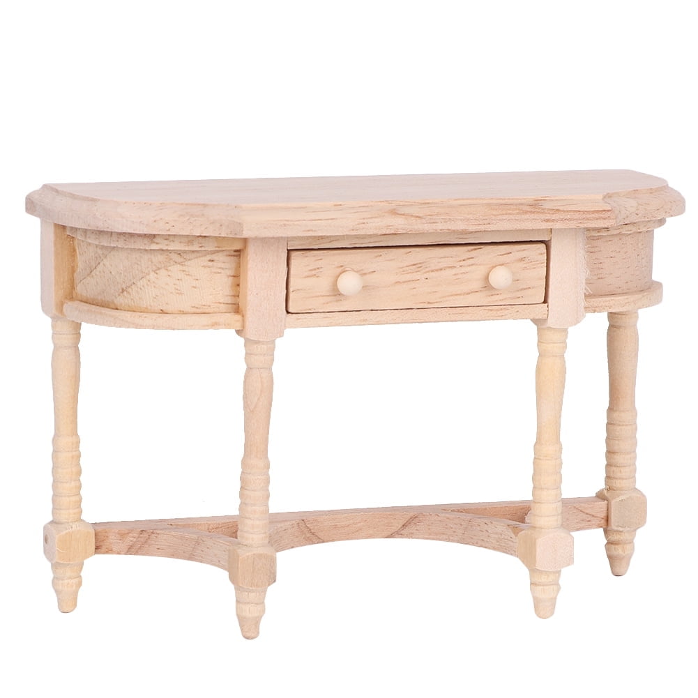 Dollhouse Wooden Furniture 1:12 Scale Dollhouse Half Round Drawer Desk ...
