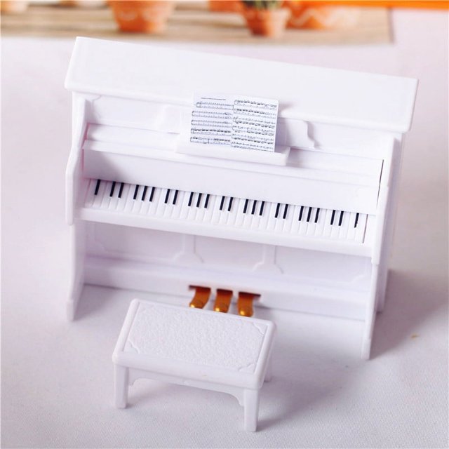 Dollhouse doll house OB11 mini furniture model upright piano and stool ...