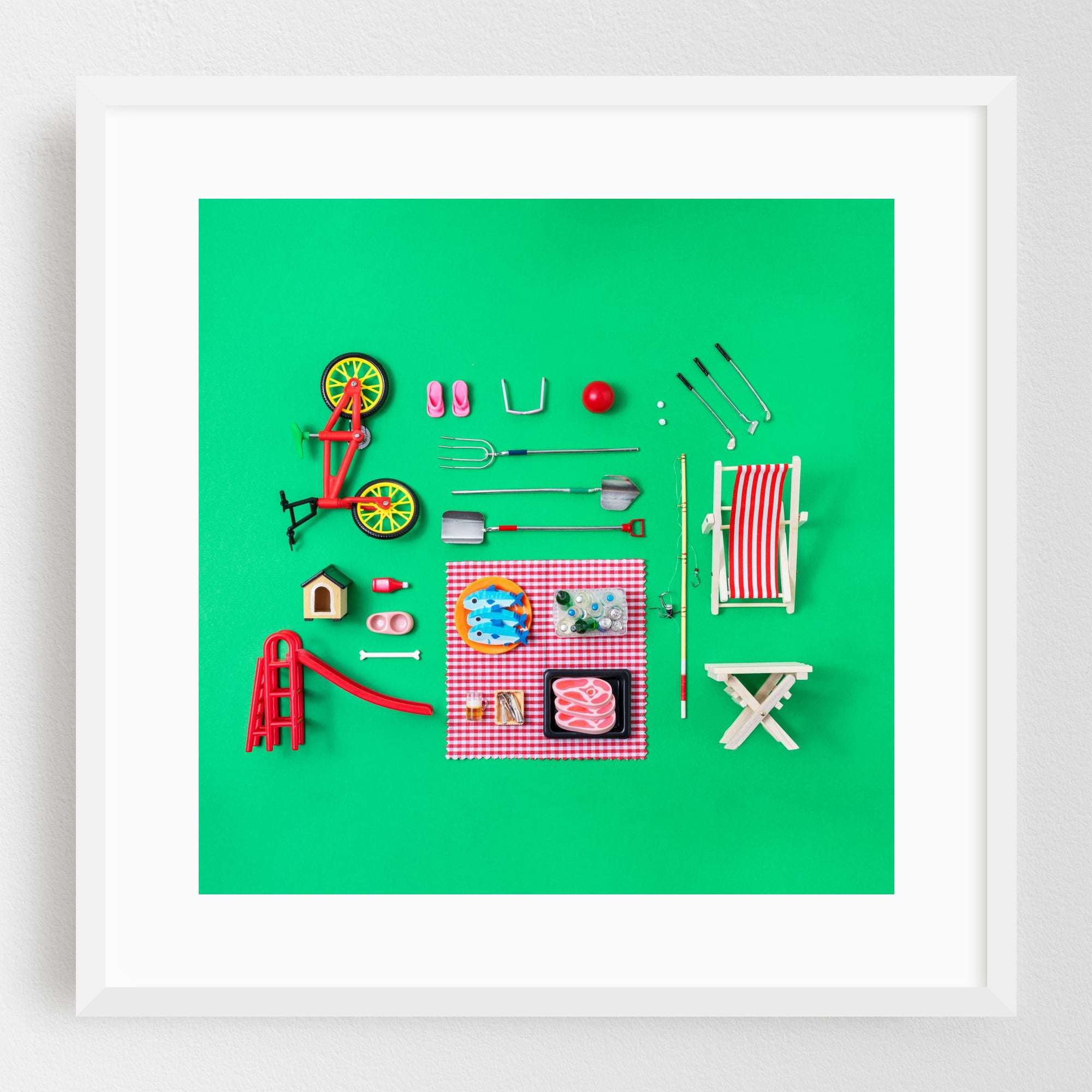 Dollhouse inventory / green - Photography Bicycle Summer White Framed ...