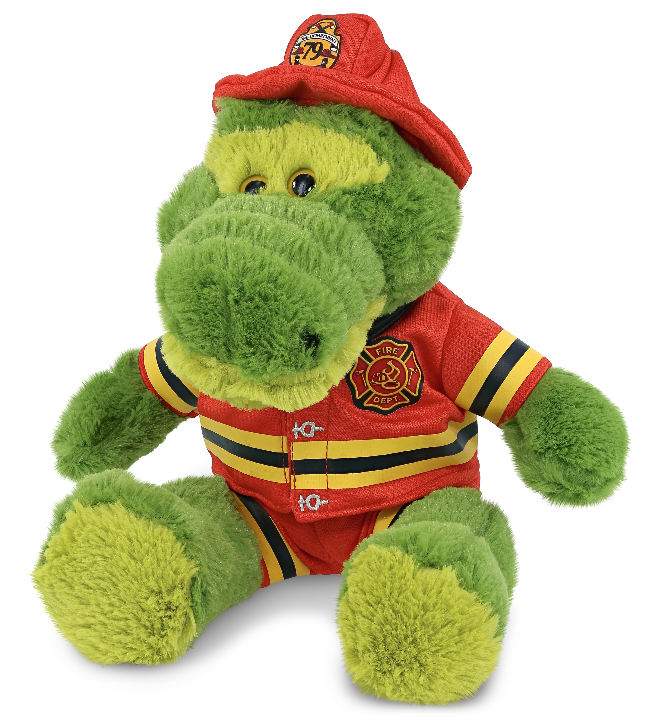 DolliBu Alligator Firefighter Stuffed Animal - Green Alligator Fireman ...