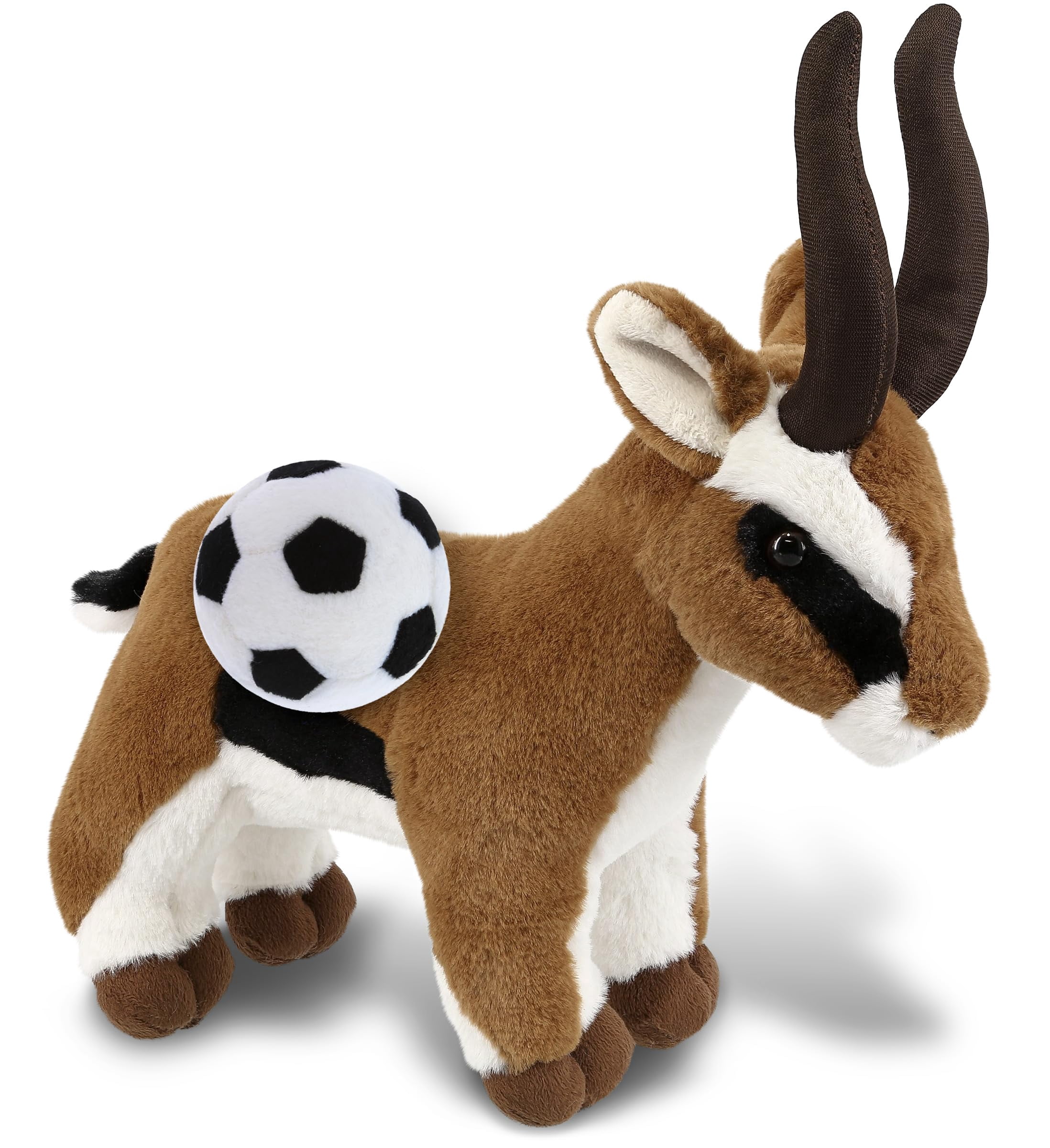 DolliBu Antelope Stuffed Animal with Soccer Ball Plush - Soft Huggable ...