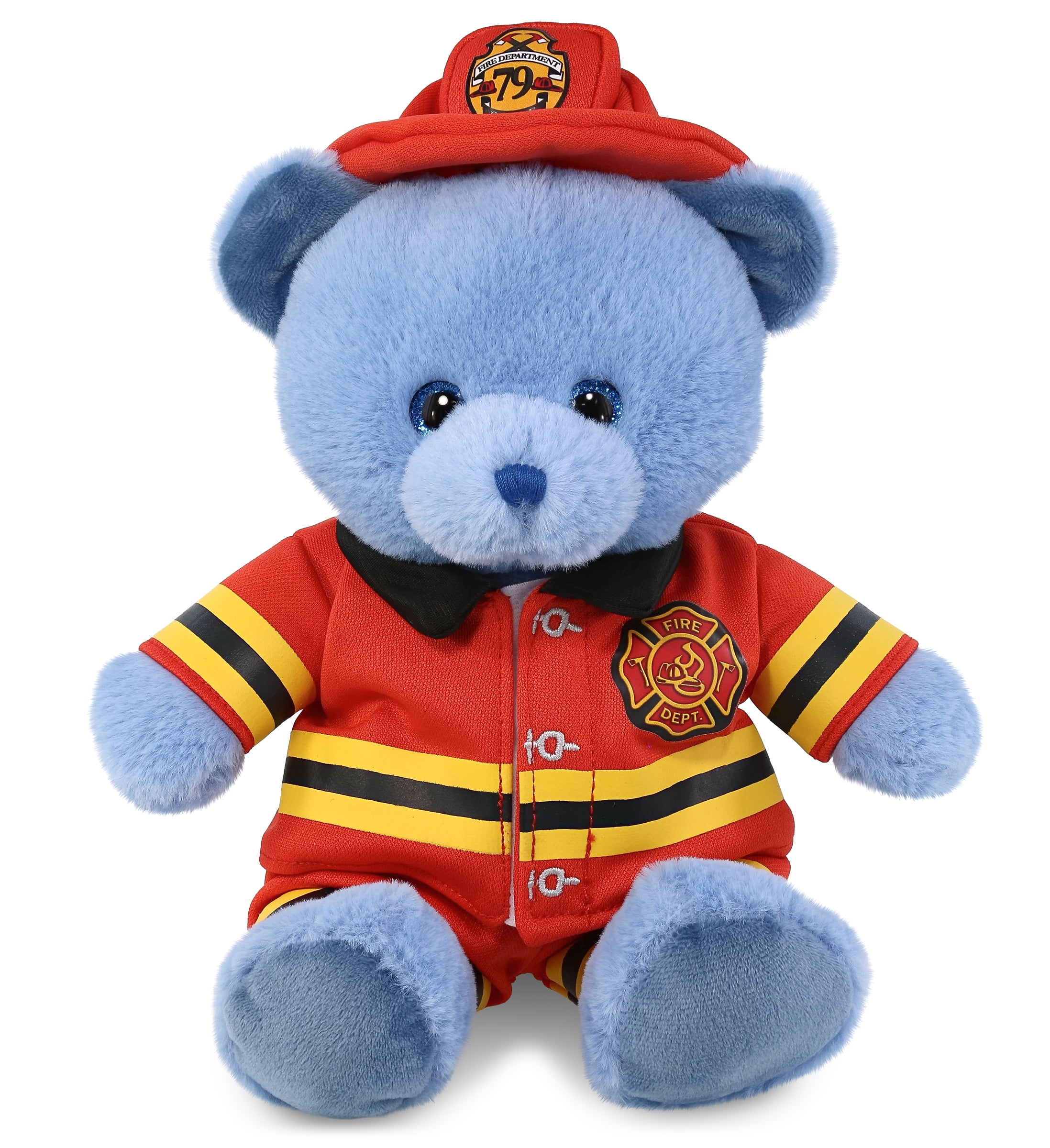 DolliBu Baby Blue Bear Firefighter Stuffed Animal - Super Soft Bear ...
