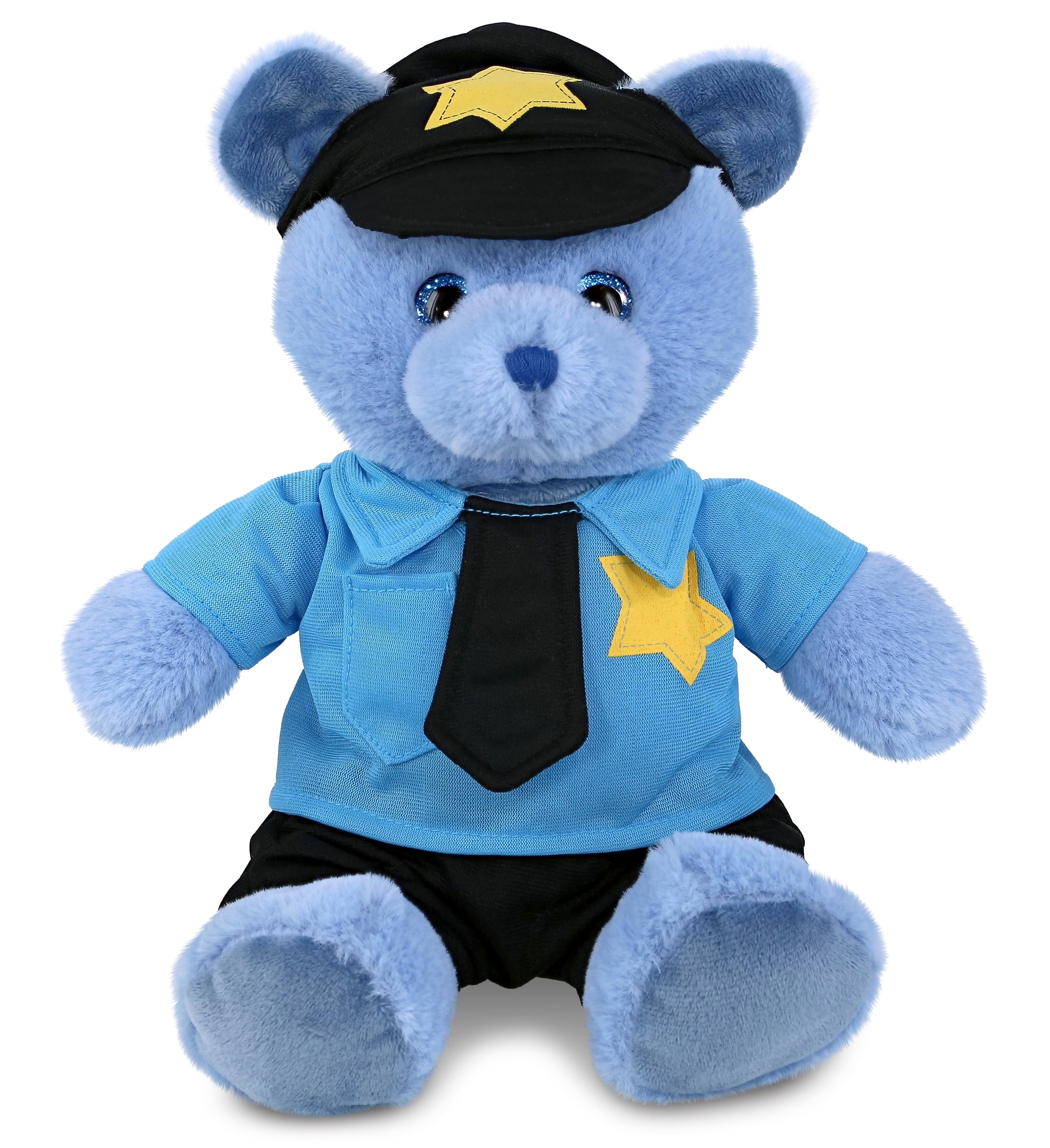 DolliBu Baby Blue Bear Police Officer Plush Toy – Super Soft Blue Bear ...