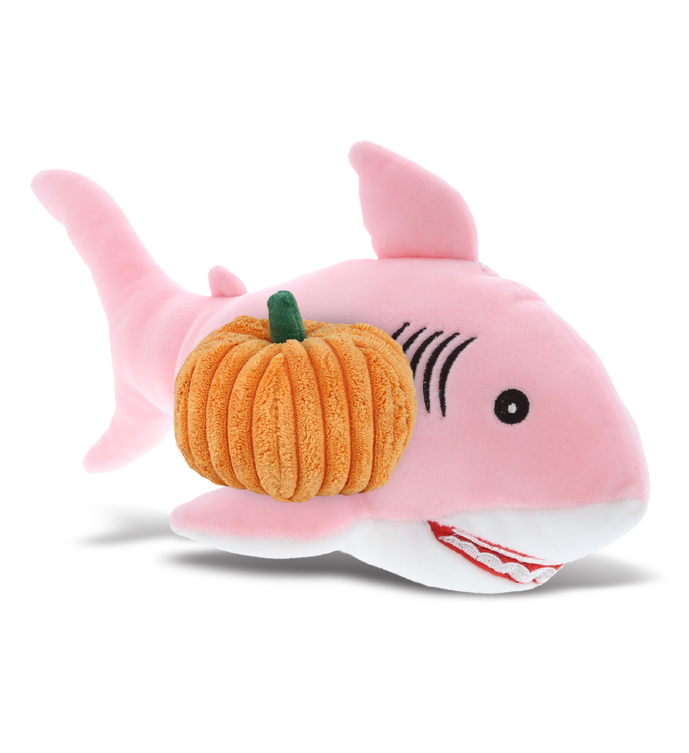 DolliBu Baby Soft Pink Shark Stuffed Animal with Pumpkin Decor ...