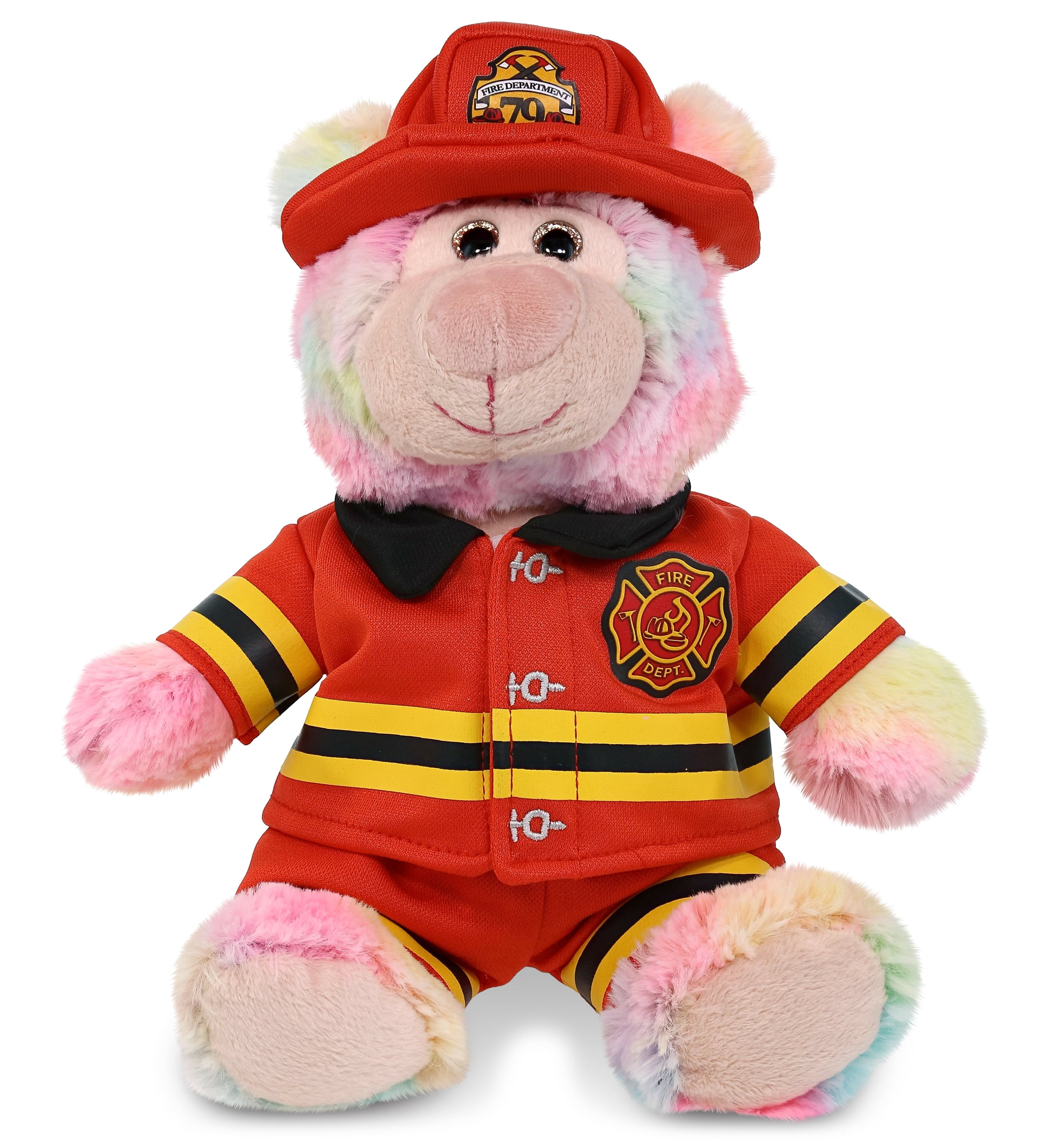 DolliBu Bear Firefighter Stuffed Animal - Super Soft Rainbow Bear ...