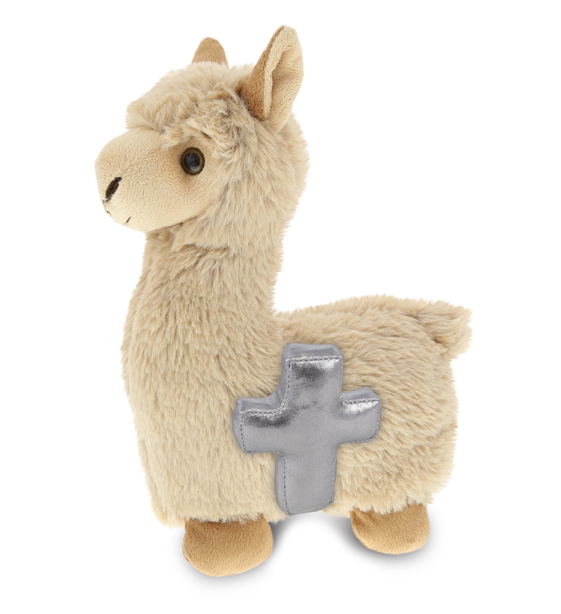 DolliBu Beige Llama Stuffed Animal with Silver Cross Plush - Religious ...