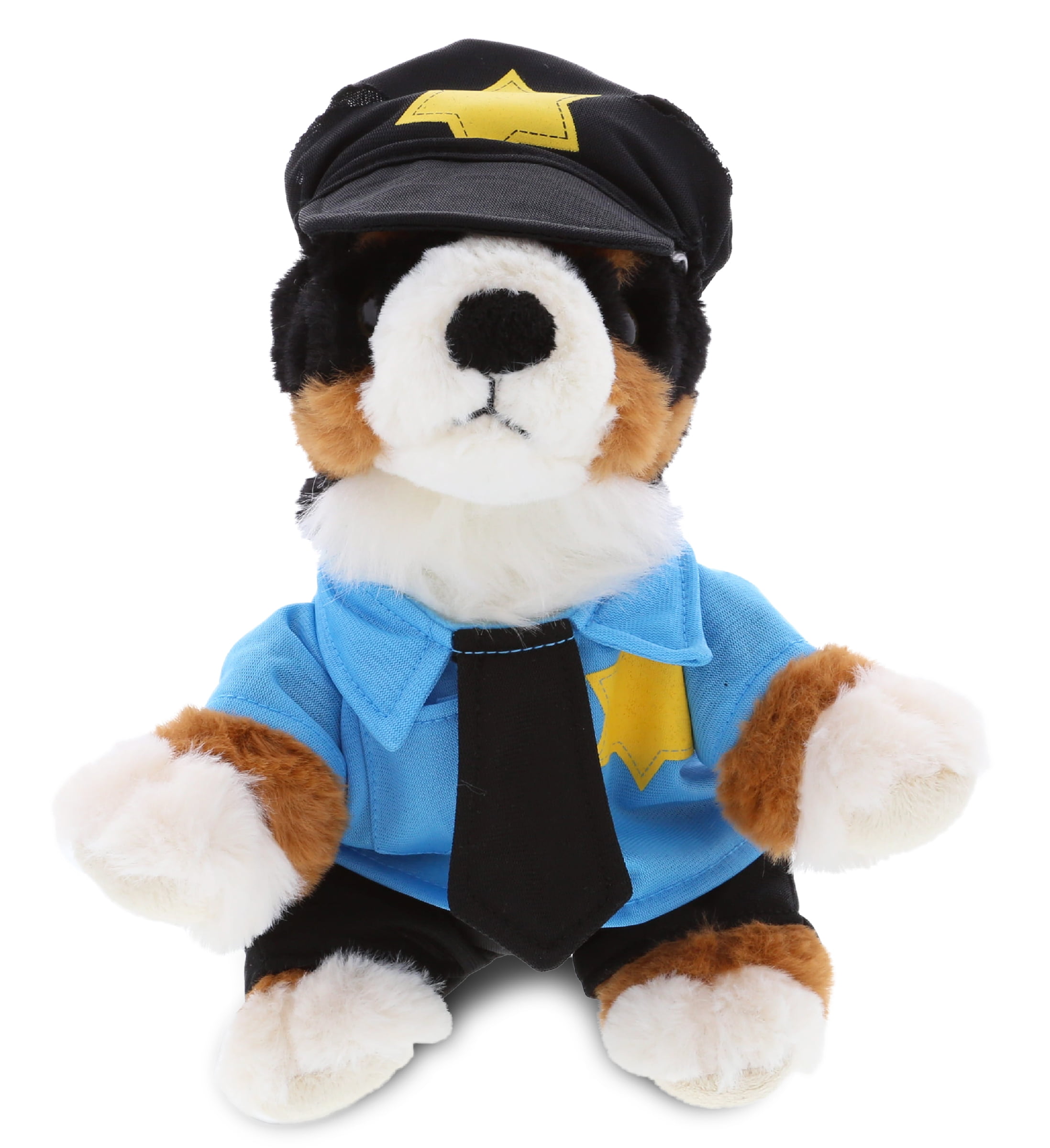 DolliBu Bernese Dog Police Officer Plush Toy - Soft Bernese Dog Cop ...