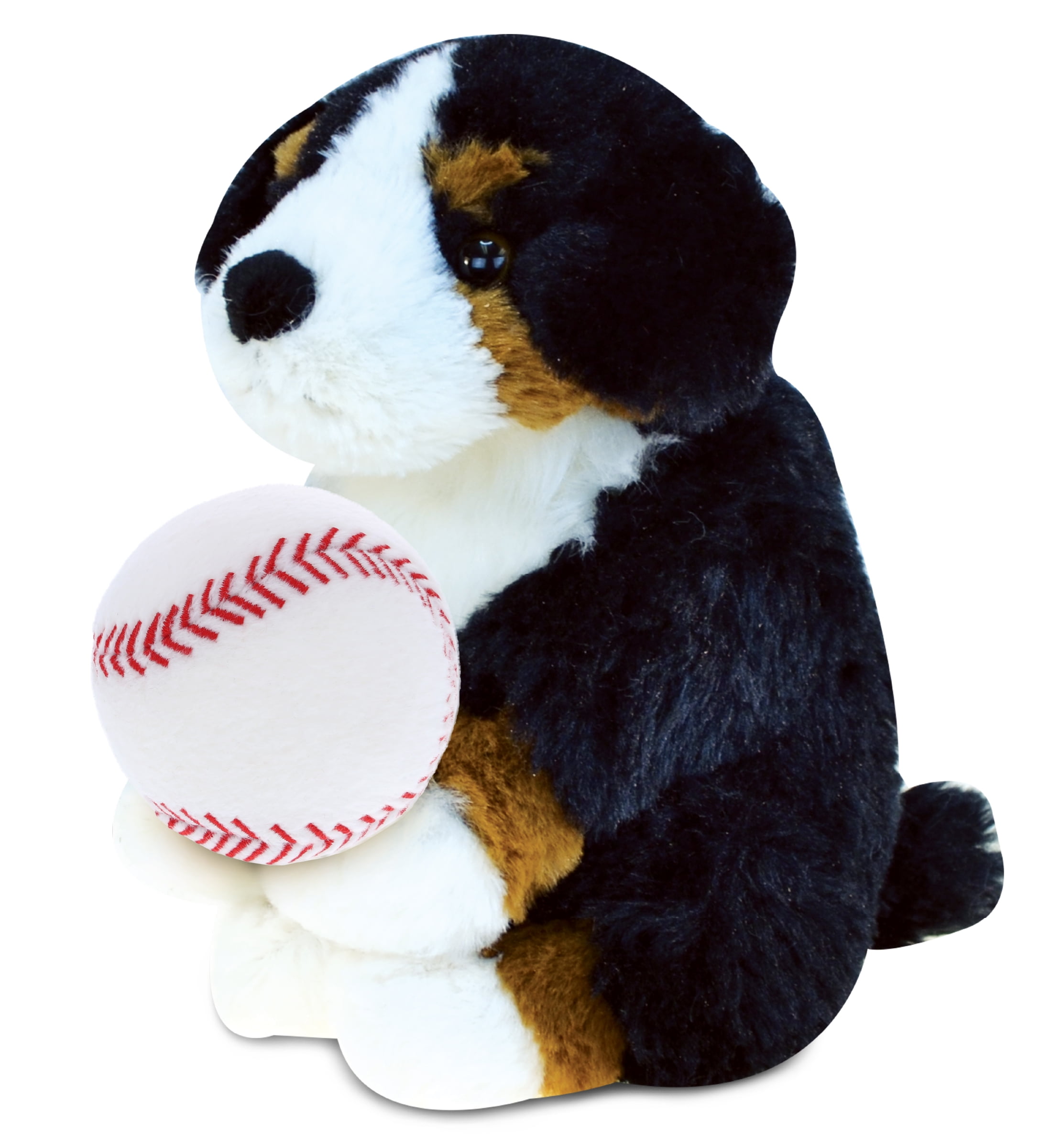 DolliBu Bernese Dog Stuffed Animal with Baseball Plush - Soft, Huggable ...