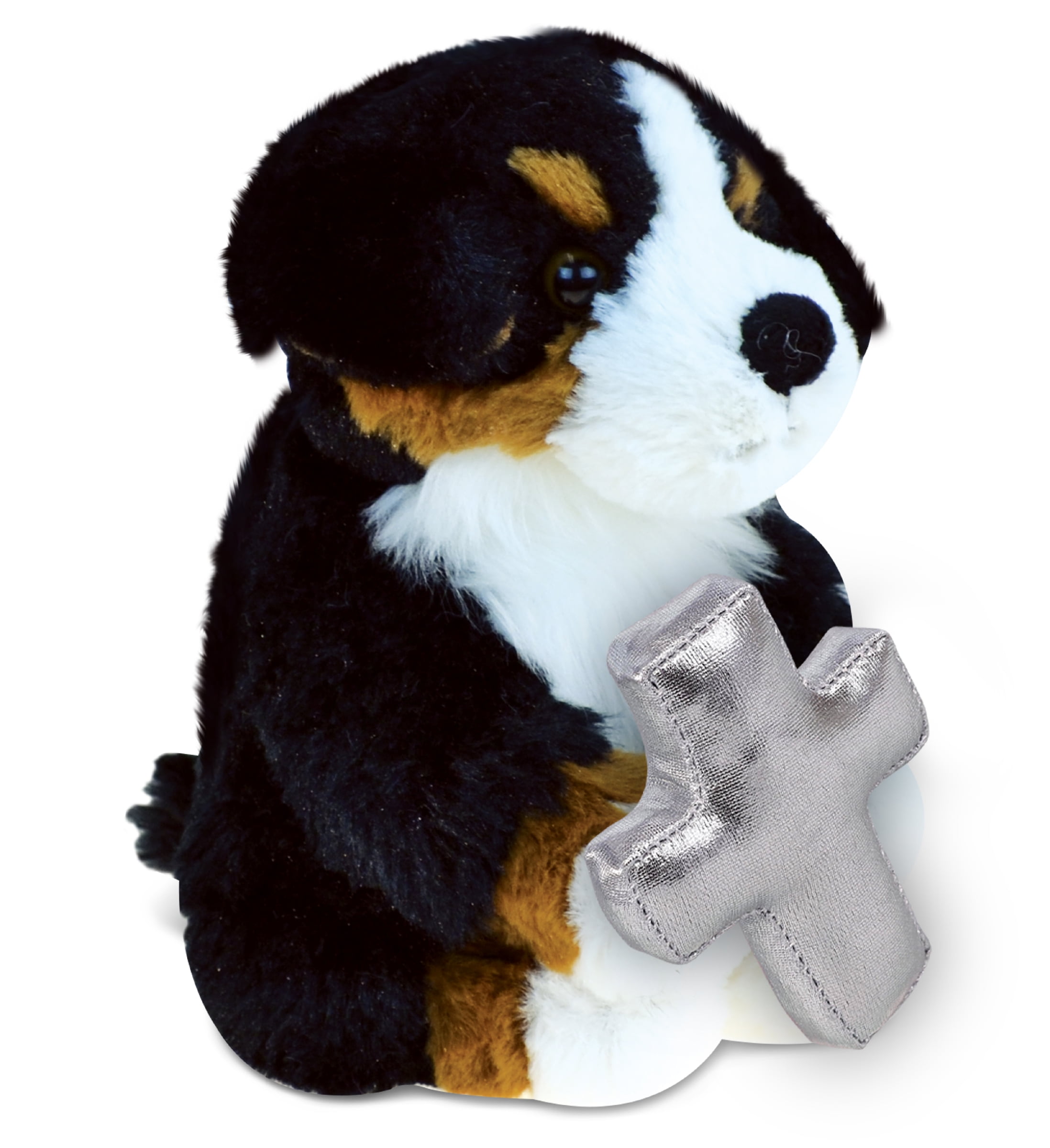 DolliBu Bernese Dog Stuffed Animal with Silver Cross Plush – Religious ...