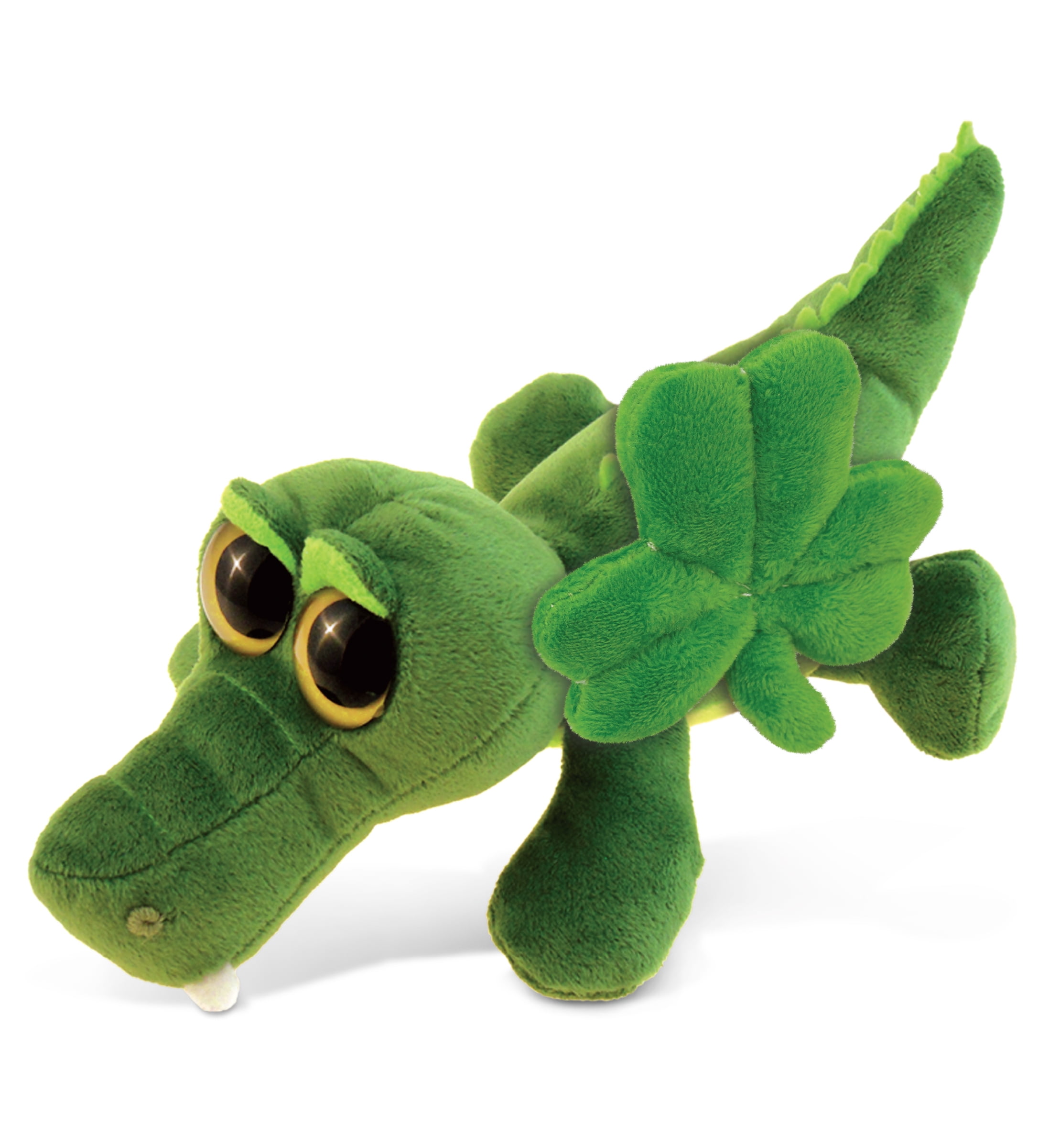 DolliBu Big Eye Alligator Stuffed Animal with Green Plush Shamrock ...