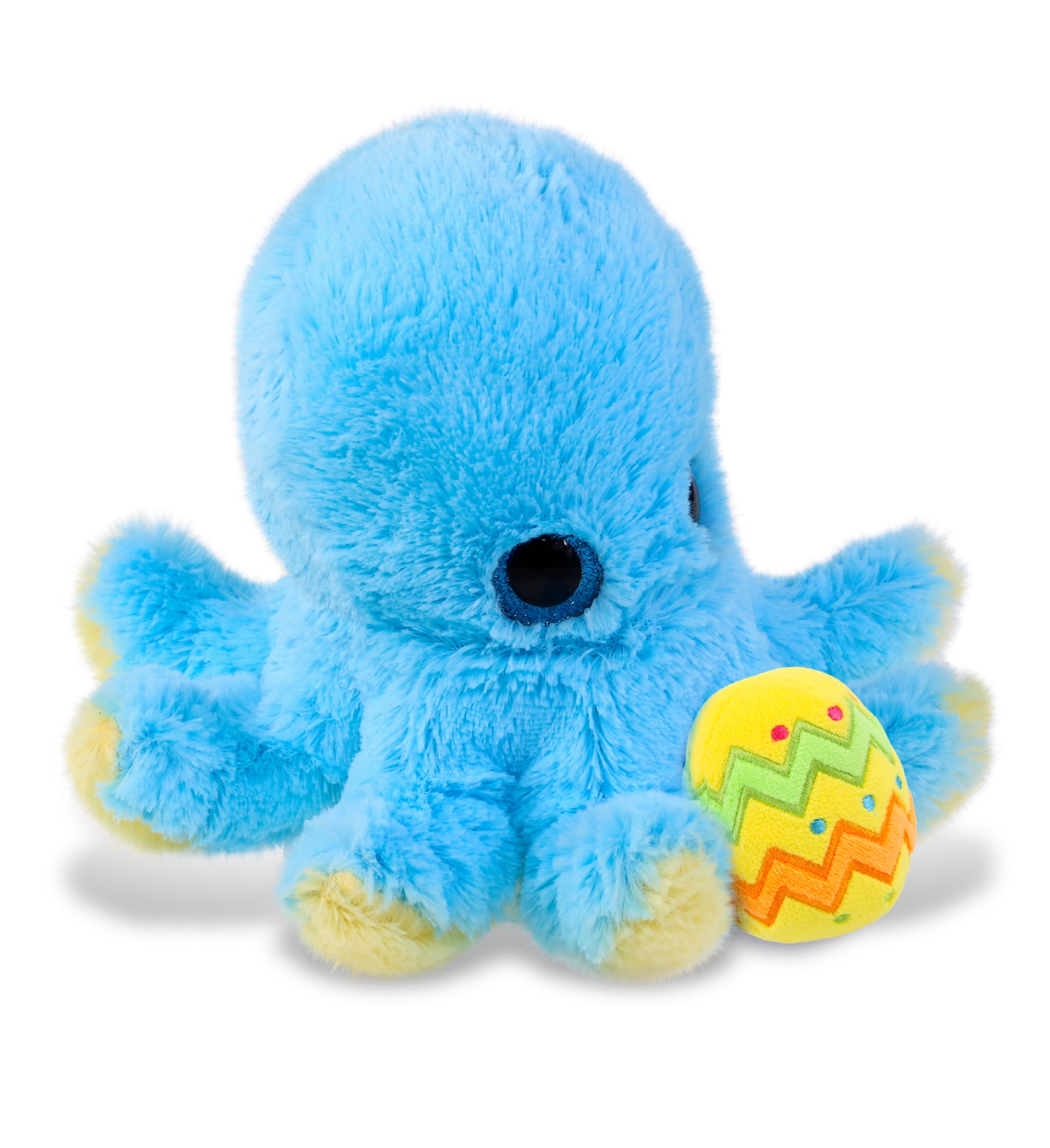 DolliBu Big Eye Blue Octopus with Yellow Easter Egg Plush - Perfect ...