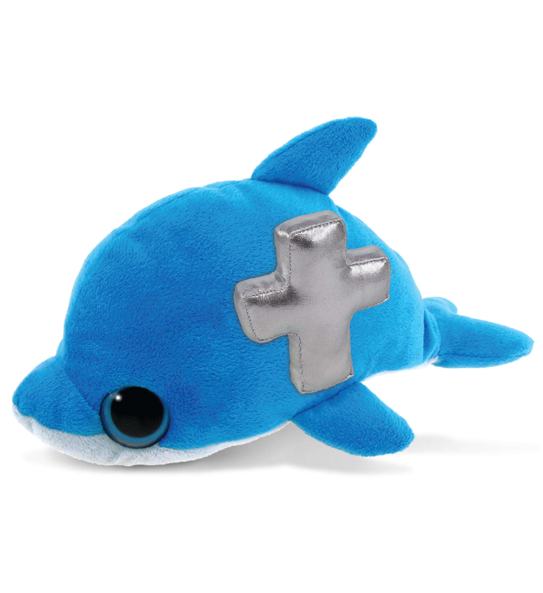 DolliBu Big Eye Dolphin Stuffed Animal with Silver Cross Plush ...