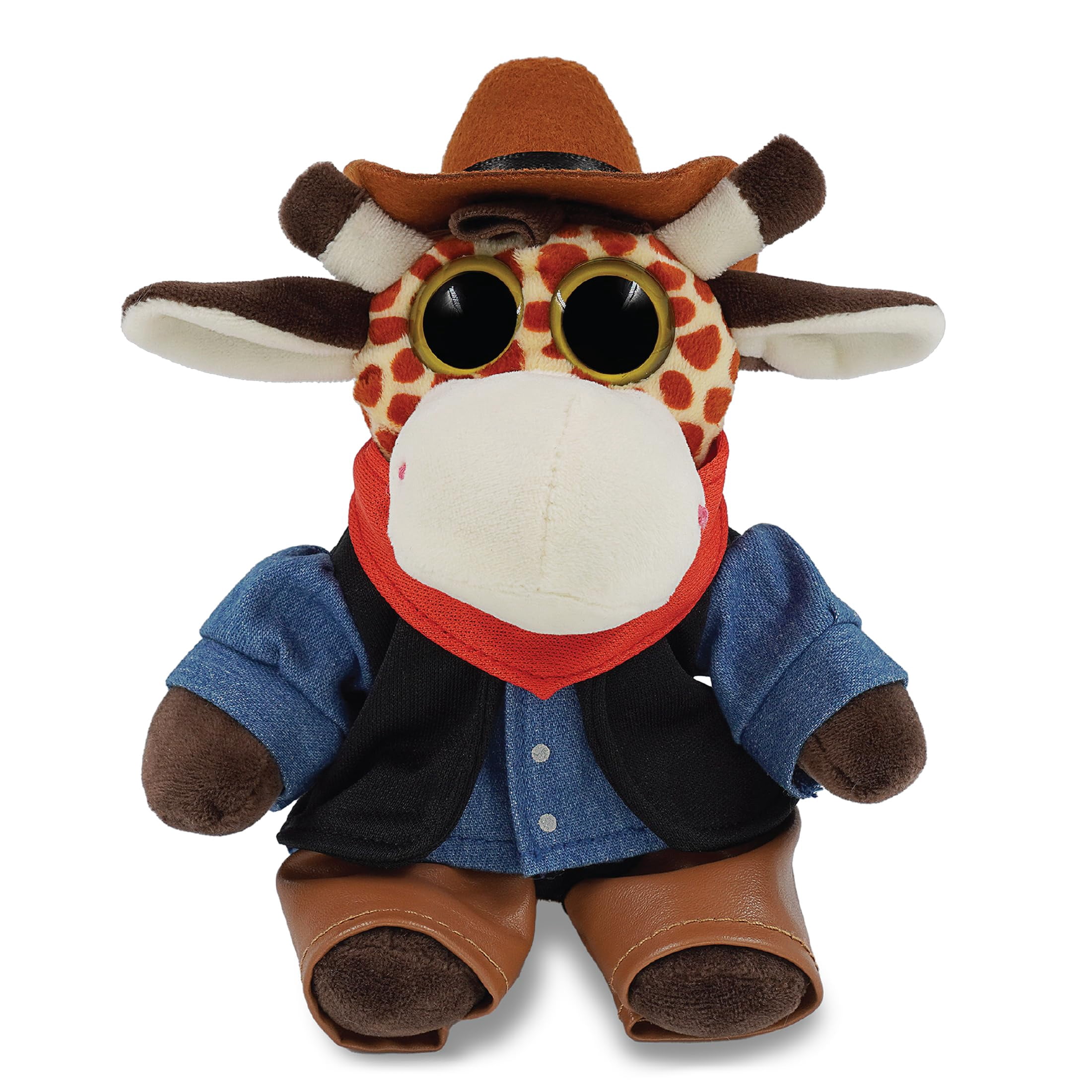 DolliBu Big Eye Giraffe Stuffed Animal Cowboy Plush - Western-Themed ...