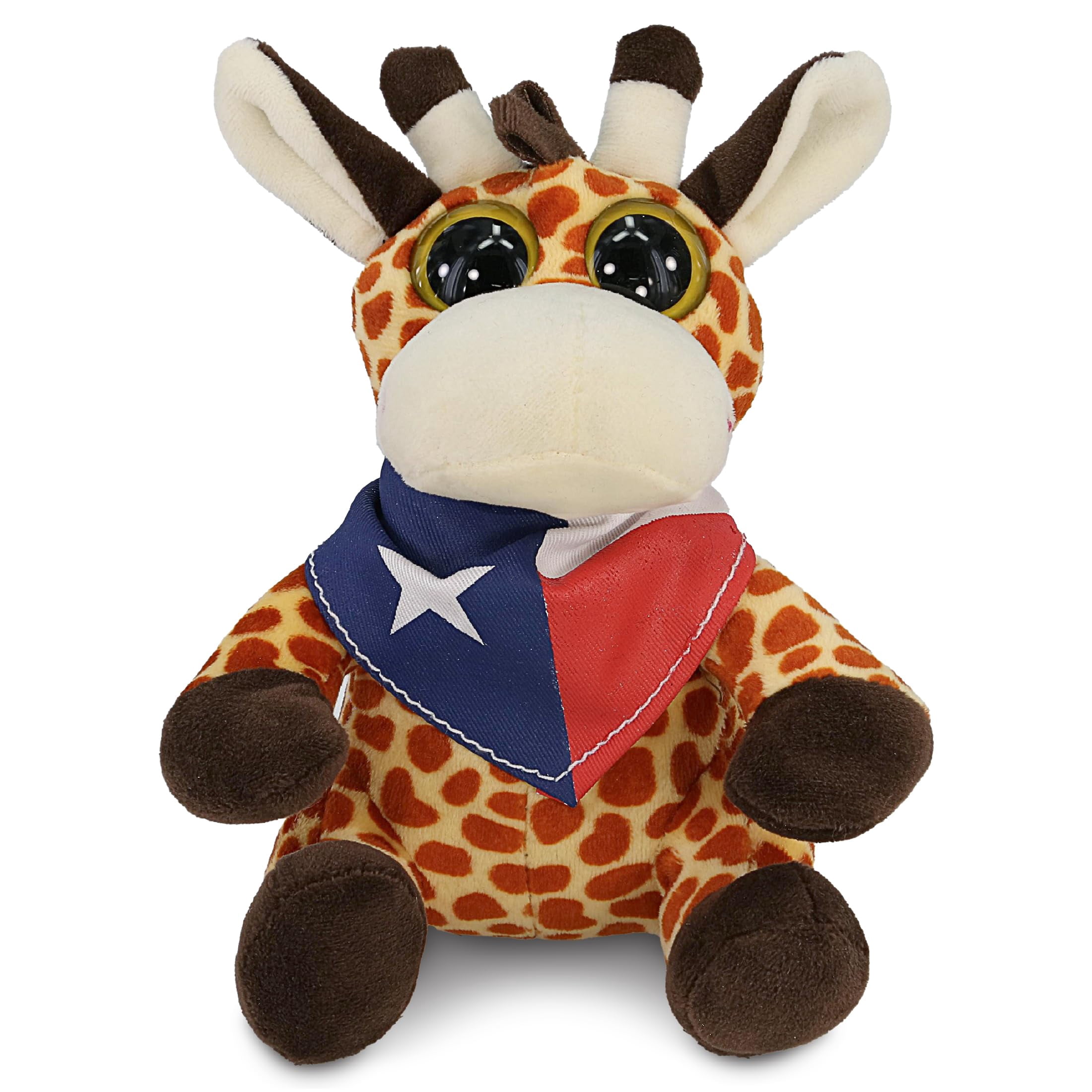 DolliBu Big Eye Giraffe Stuffed Animal with Texas Flag Bandana - Super ...