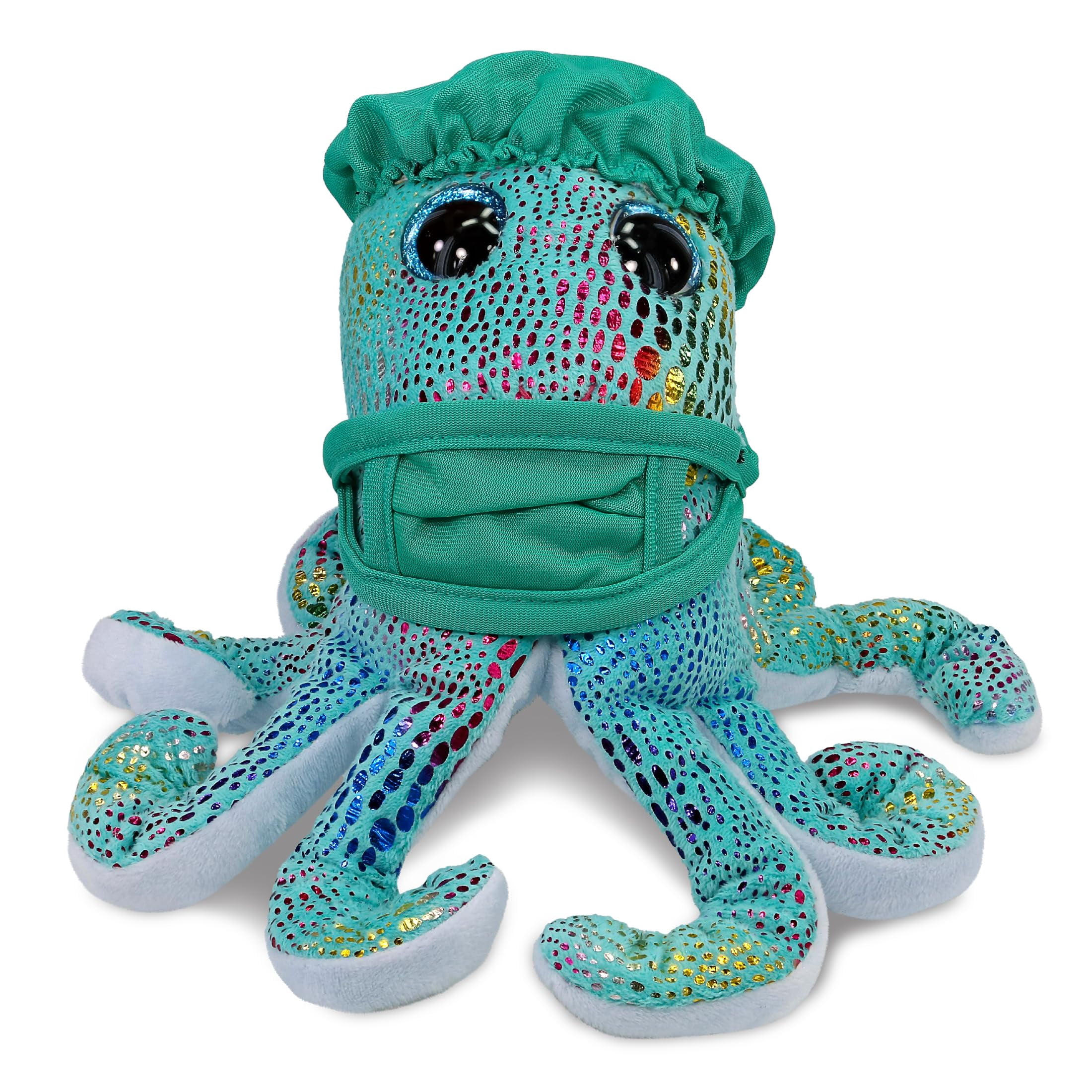DolliBu Big Eye Iridescent Rainbow Octopus Doctor Plush Toy - Super ...