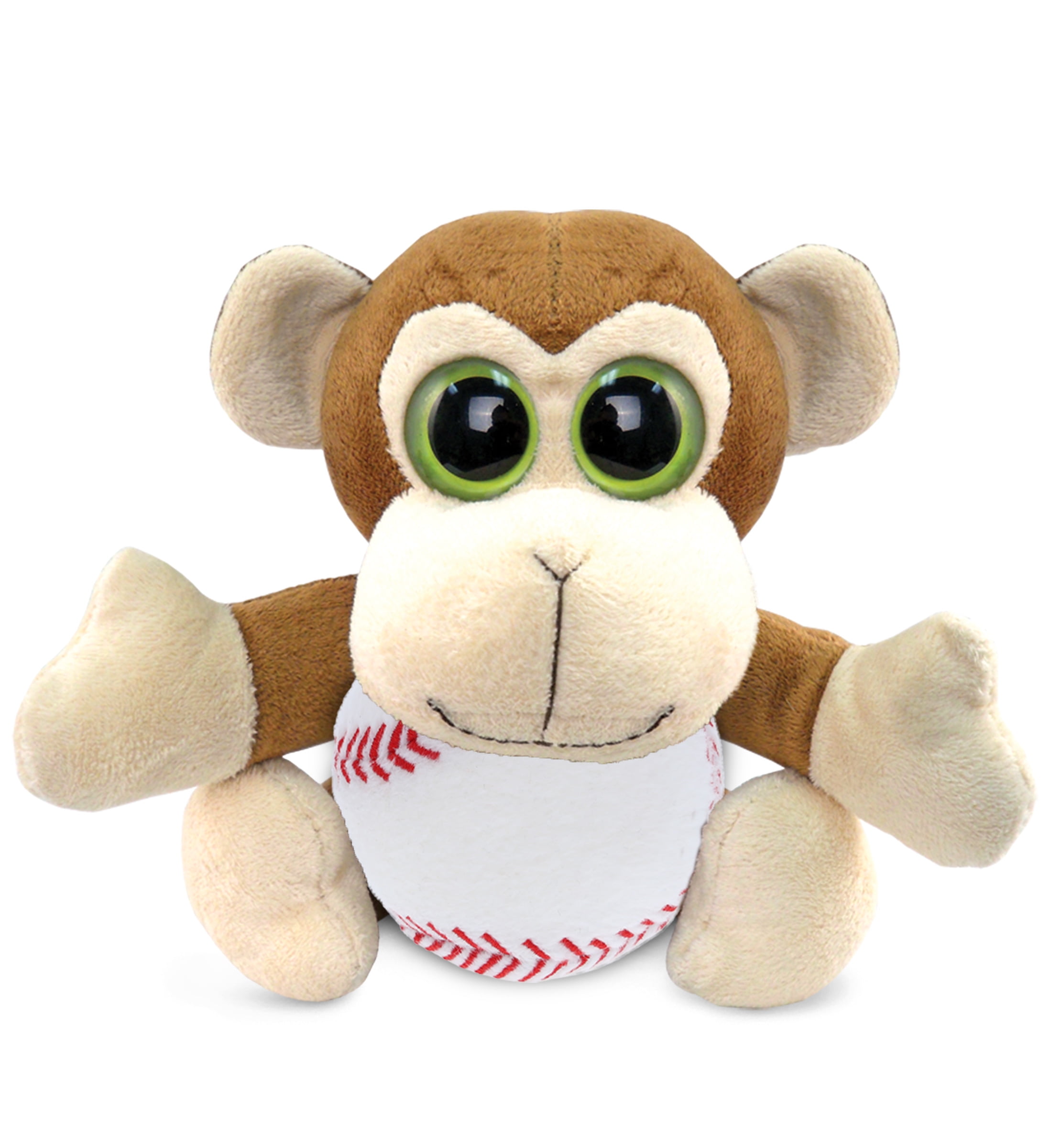 DolliBu Big Eye Monkey Stuffed Animal with Baseball Plush - Soft ...