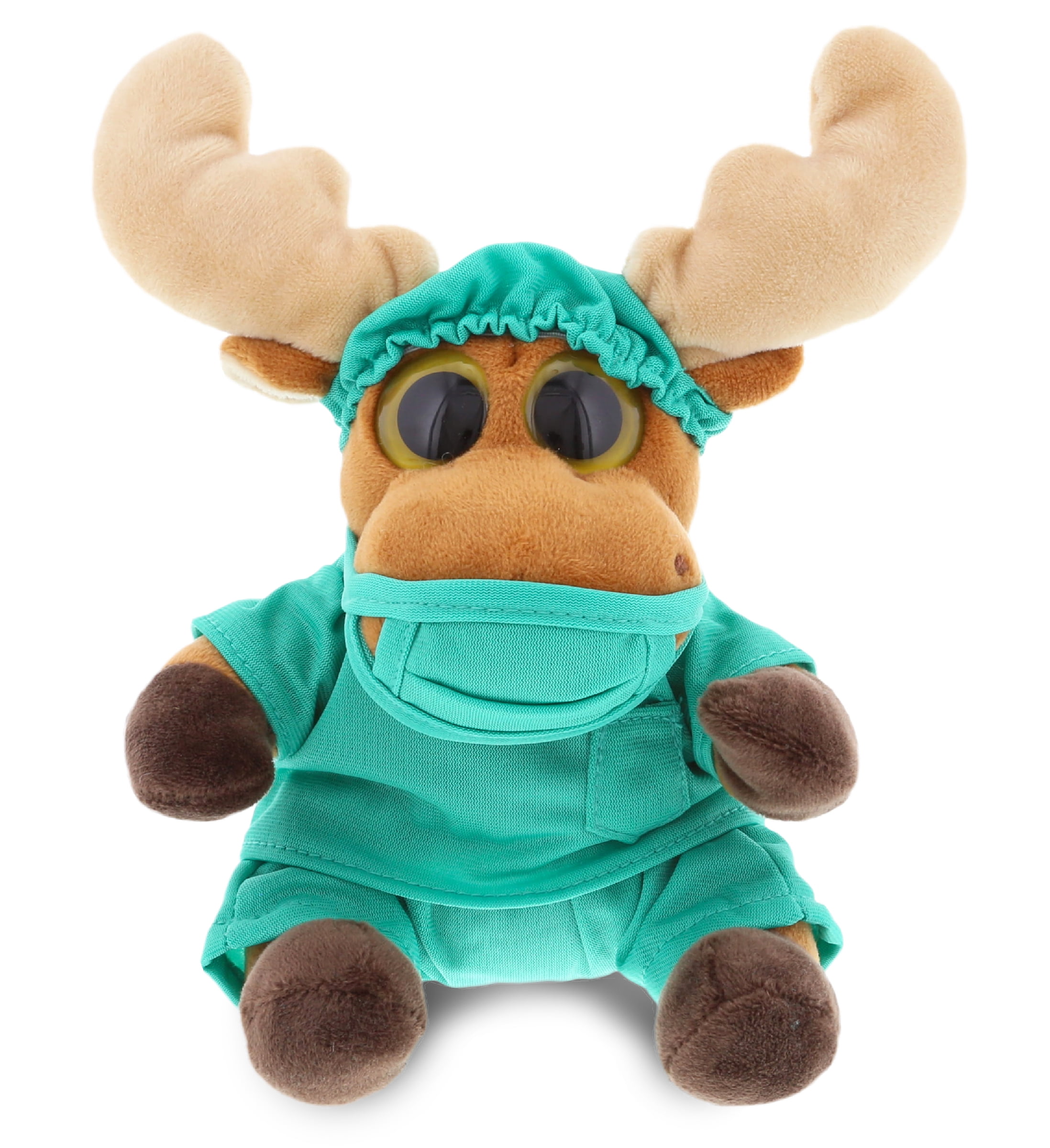 DolliBu Big Eye Moose Doctor Plush Toy - Super Soft Moose Doctor ...