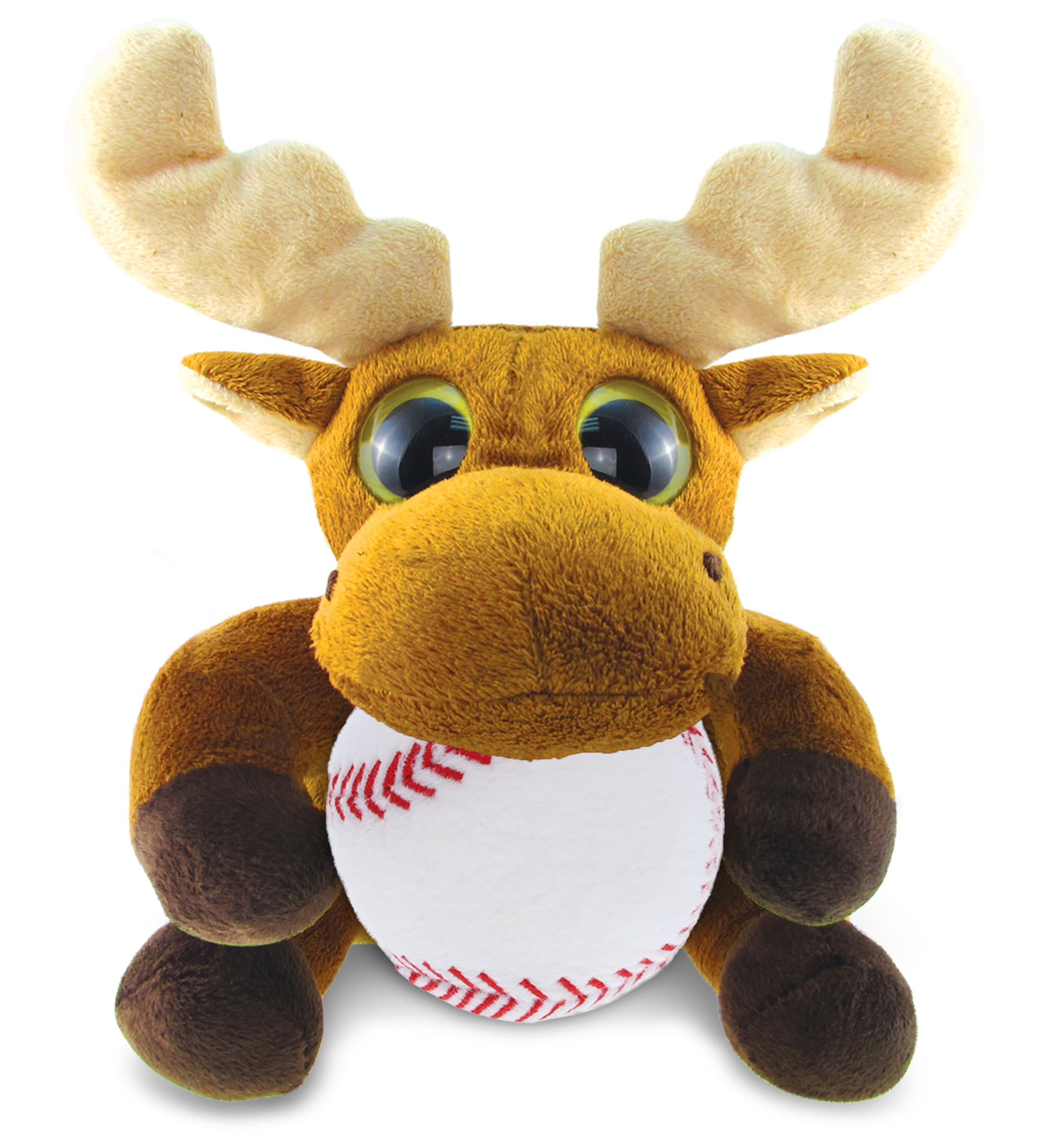 DolliBu Big Eye Moose Stuffed Animal with Baseball Plush - Soft ...