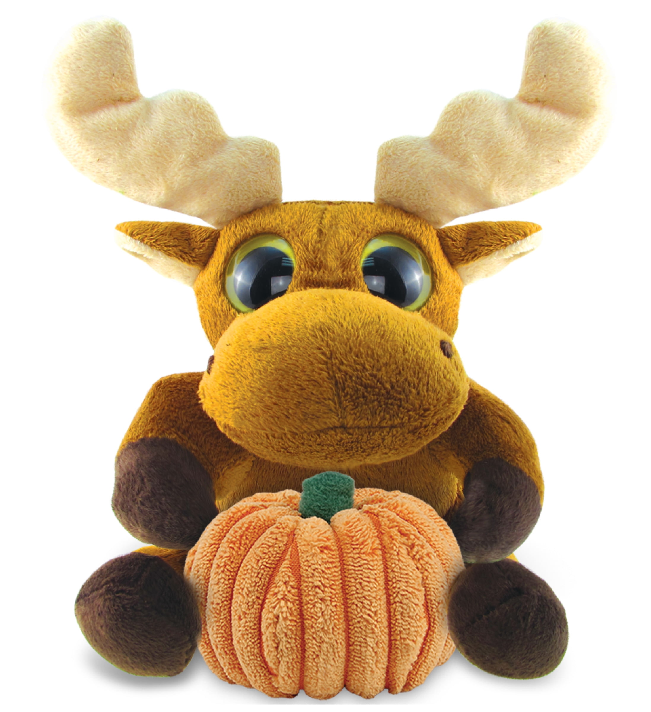 DolliBu Big Eye Moose Stuffed Animal with Pumpkin Plush Decor - Moose ...