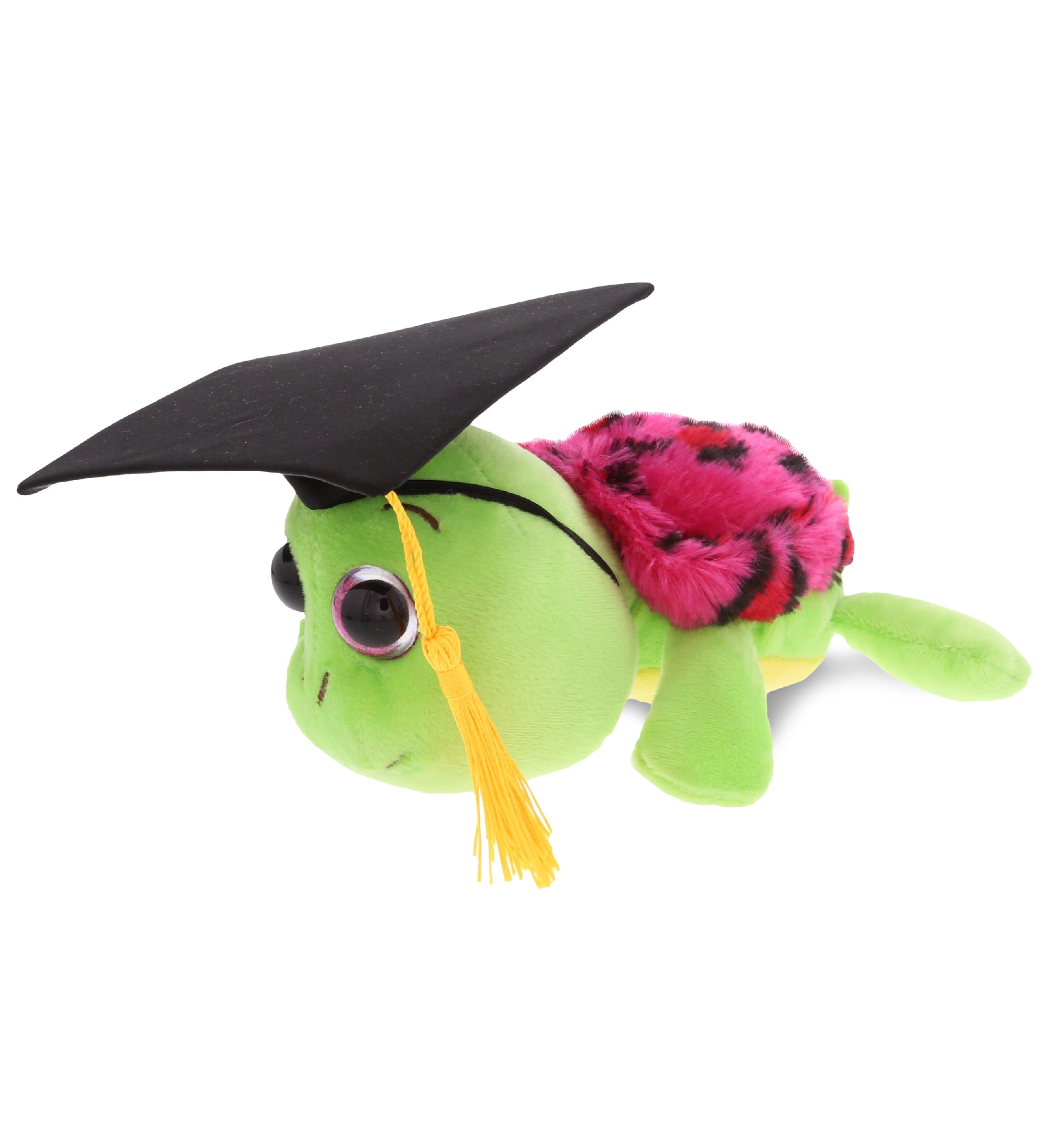 DolliBu Big Eye Graduation Sea Turtle Plush Toy - Pink Shell, Gown ...