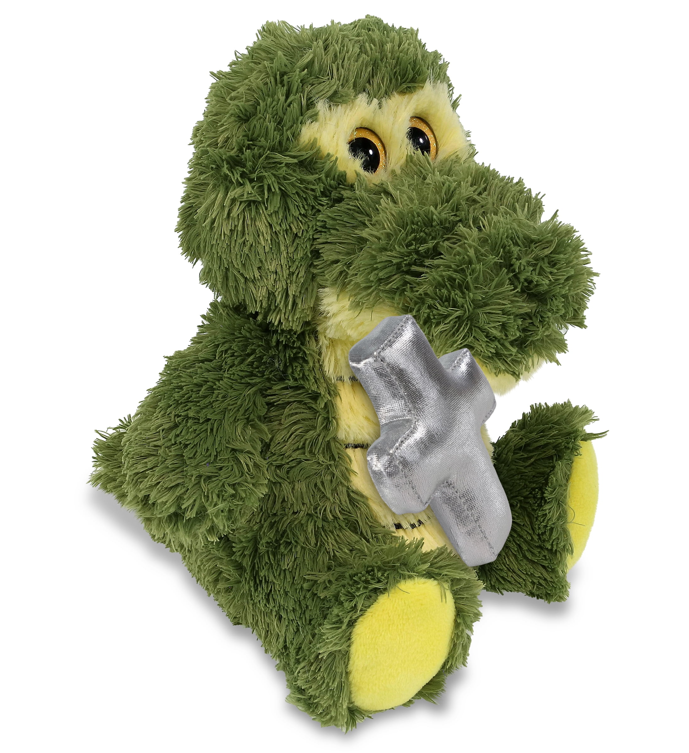 DolliBu Big Eye Sitting Alligator Stuffed Animal with Silver Cross ...