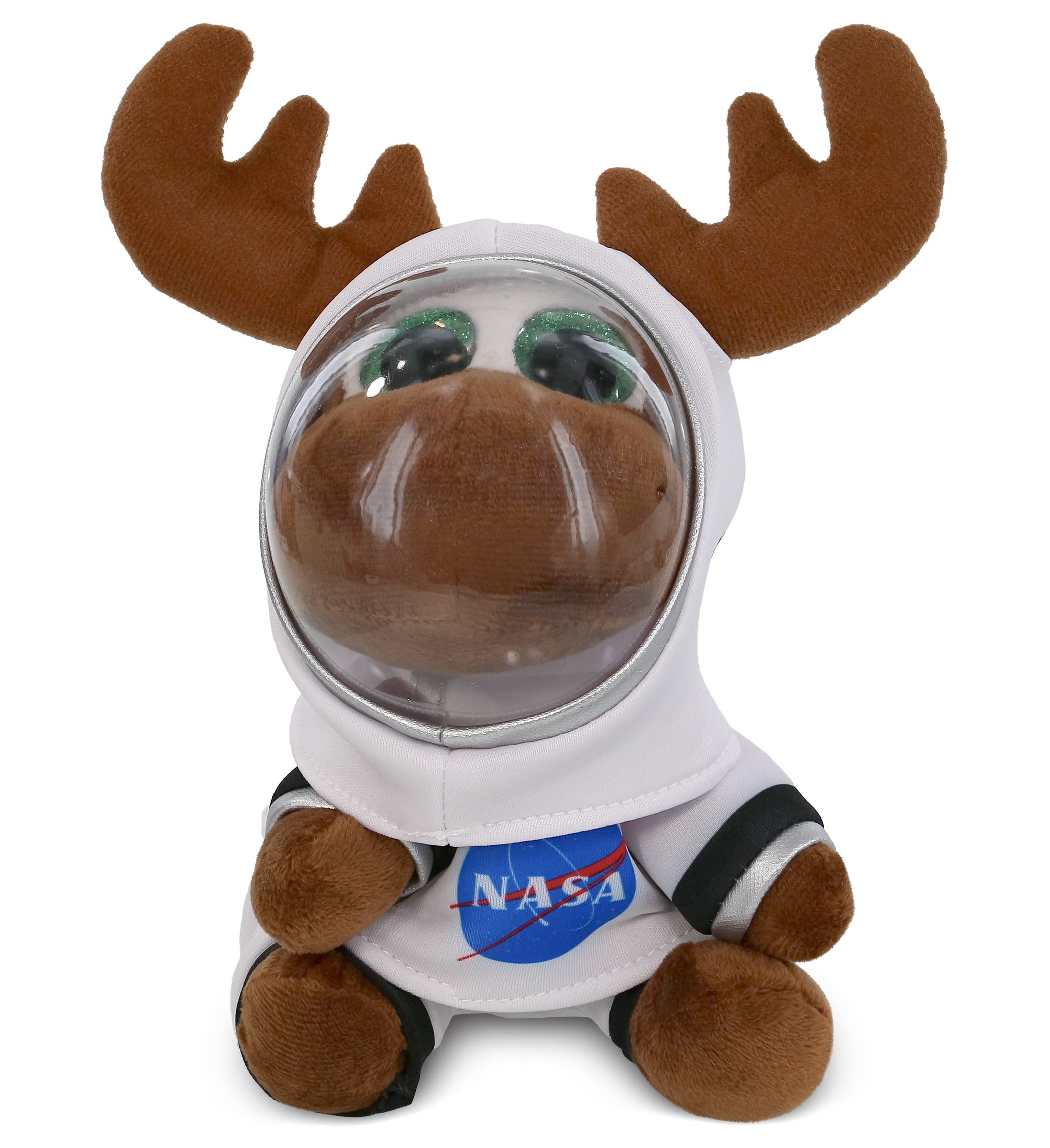 DolliBu Big Eyes Brown Moose Astronaut Plush Toy - Super Soft Wild Life ...