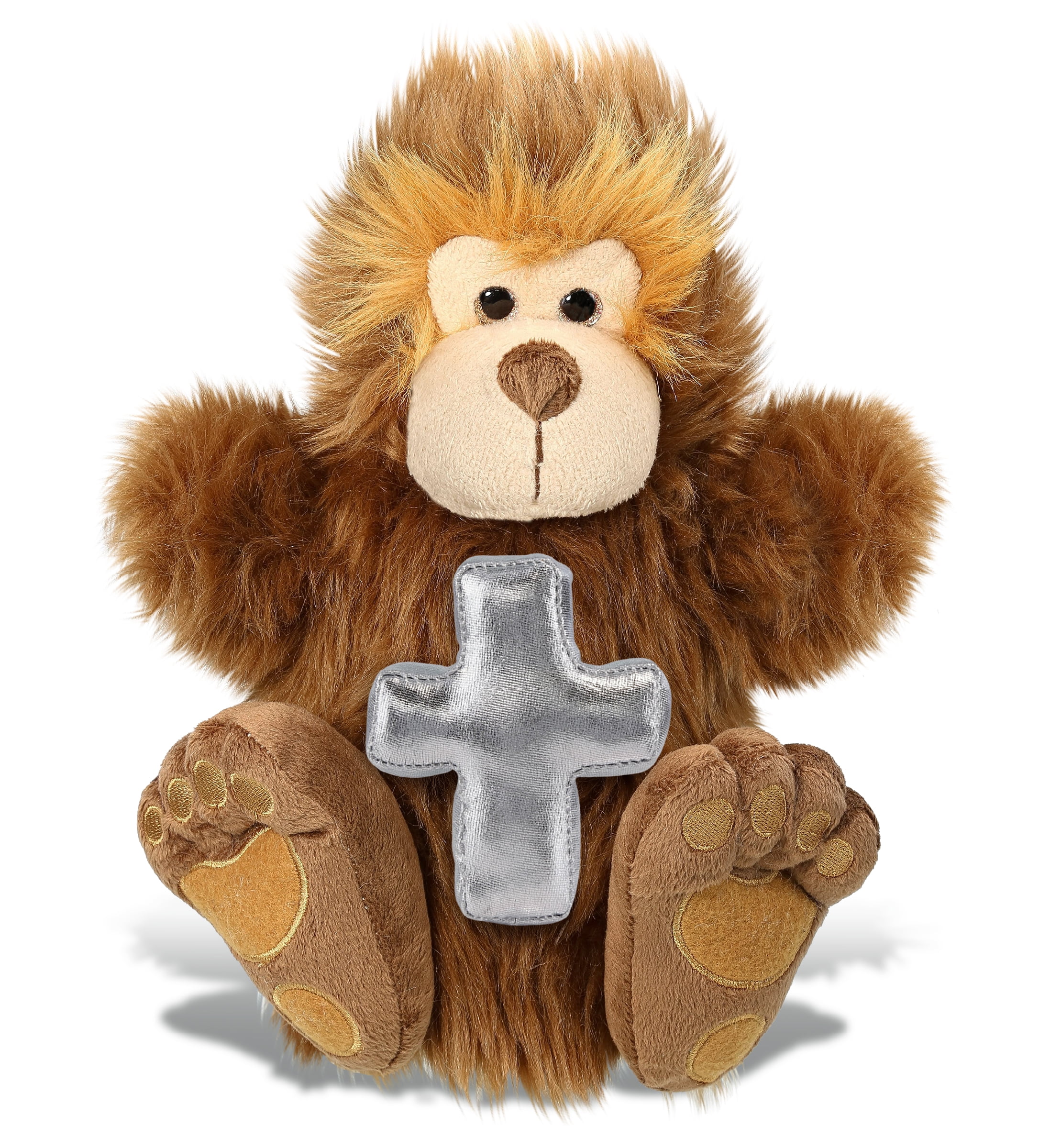 DolliBu Big Foot Hand Puppet Stuffed Animal with Silver Cross Plush ...
