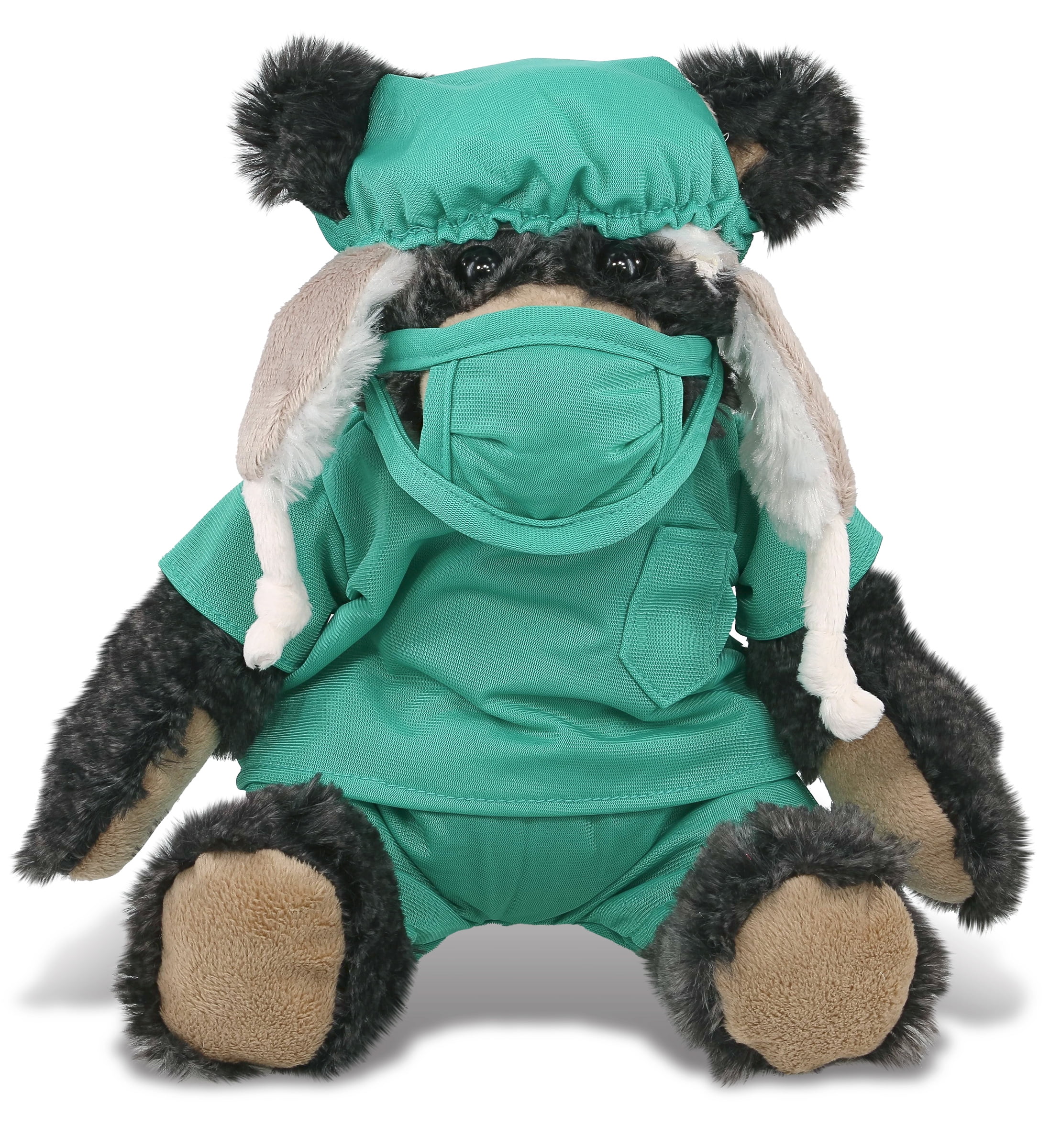 DolliBu Black Bear Doctor Plush with Clothes Toy - Super Soft Bear ...