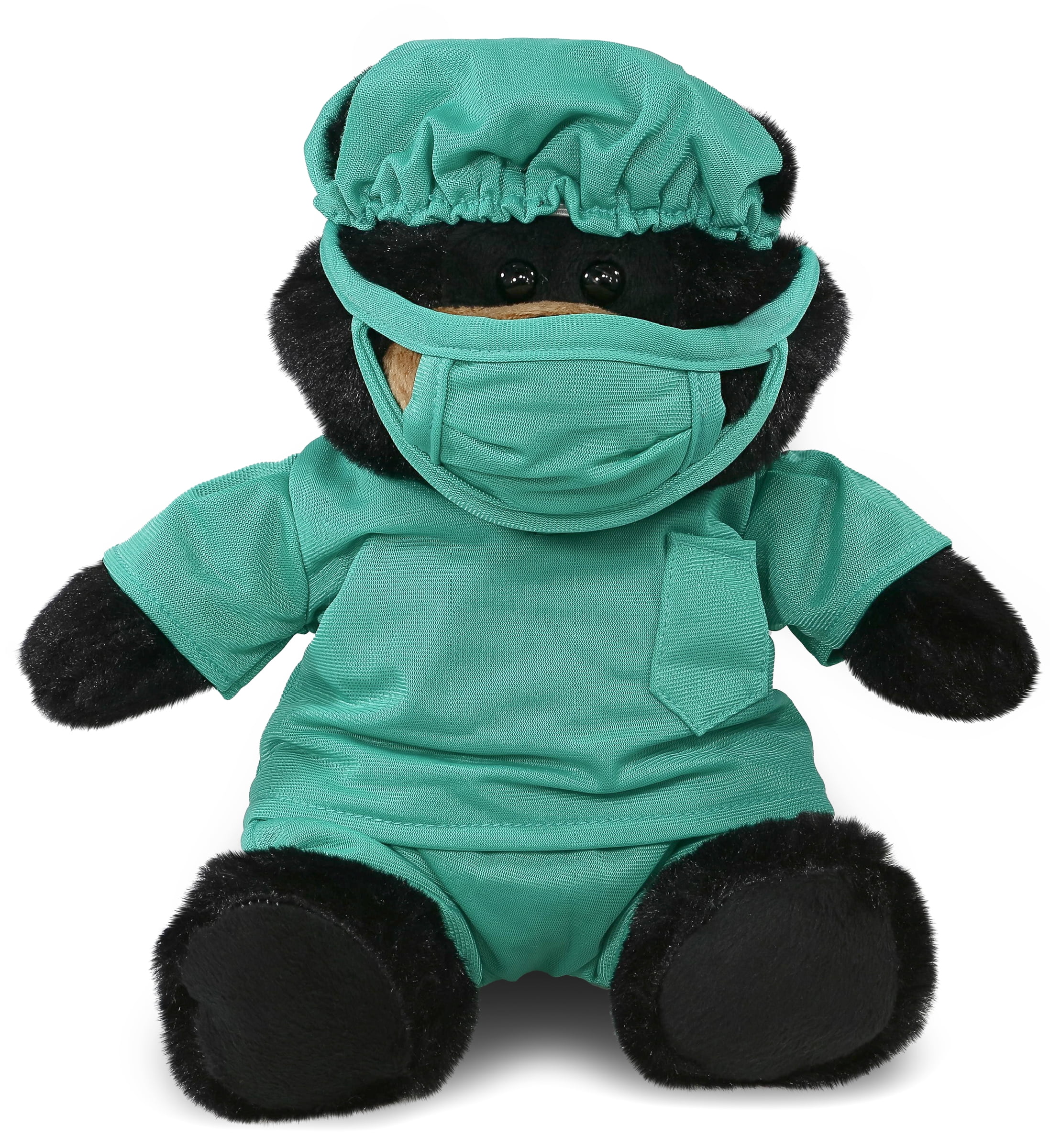 DolliBu Black Bear Doctor Plush Toy - Super Soft Bear Doctor Stuffed ...