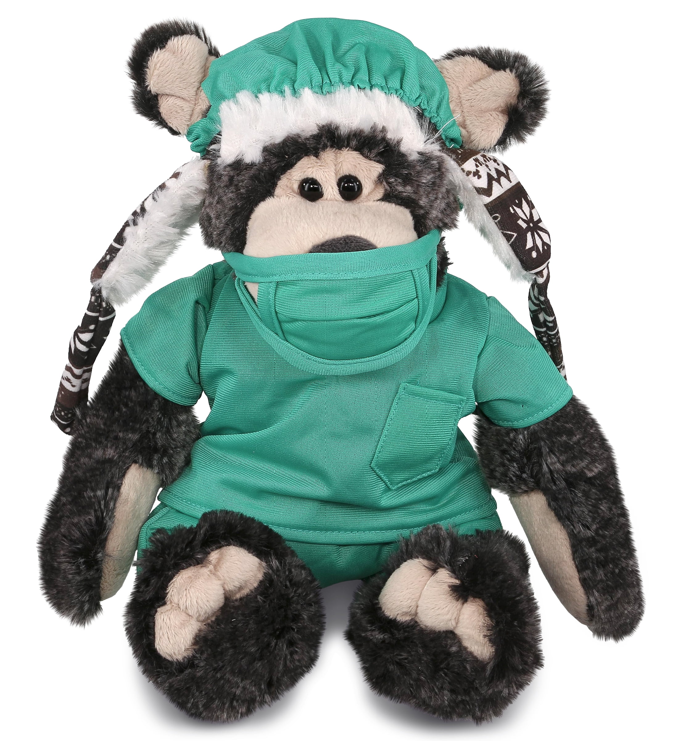 DolliBu Black Bear Doctor Plush Toy - Super Soft Bear Doctor Stuffed ...