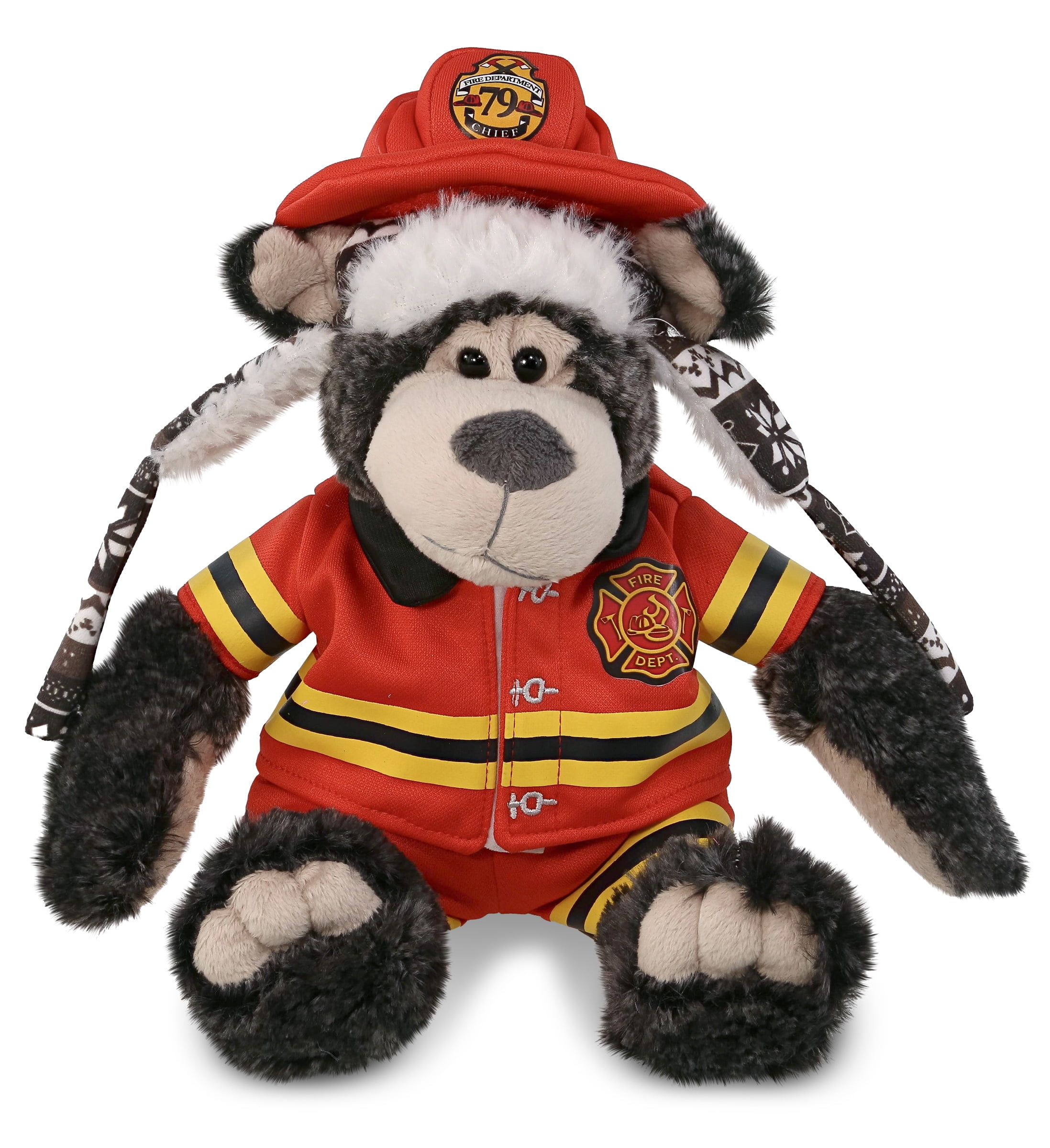 DolliBu Black Bear Firefighter Stuffed Animal - Super Soft Fireman Toy ...