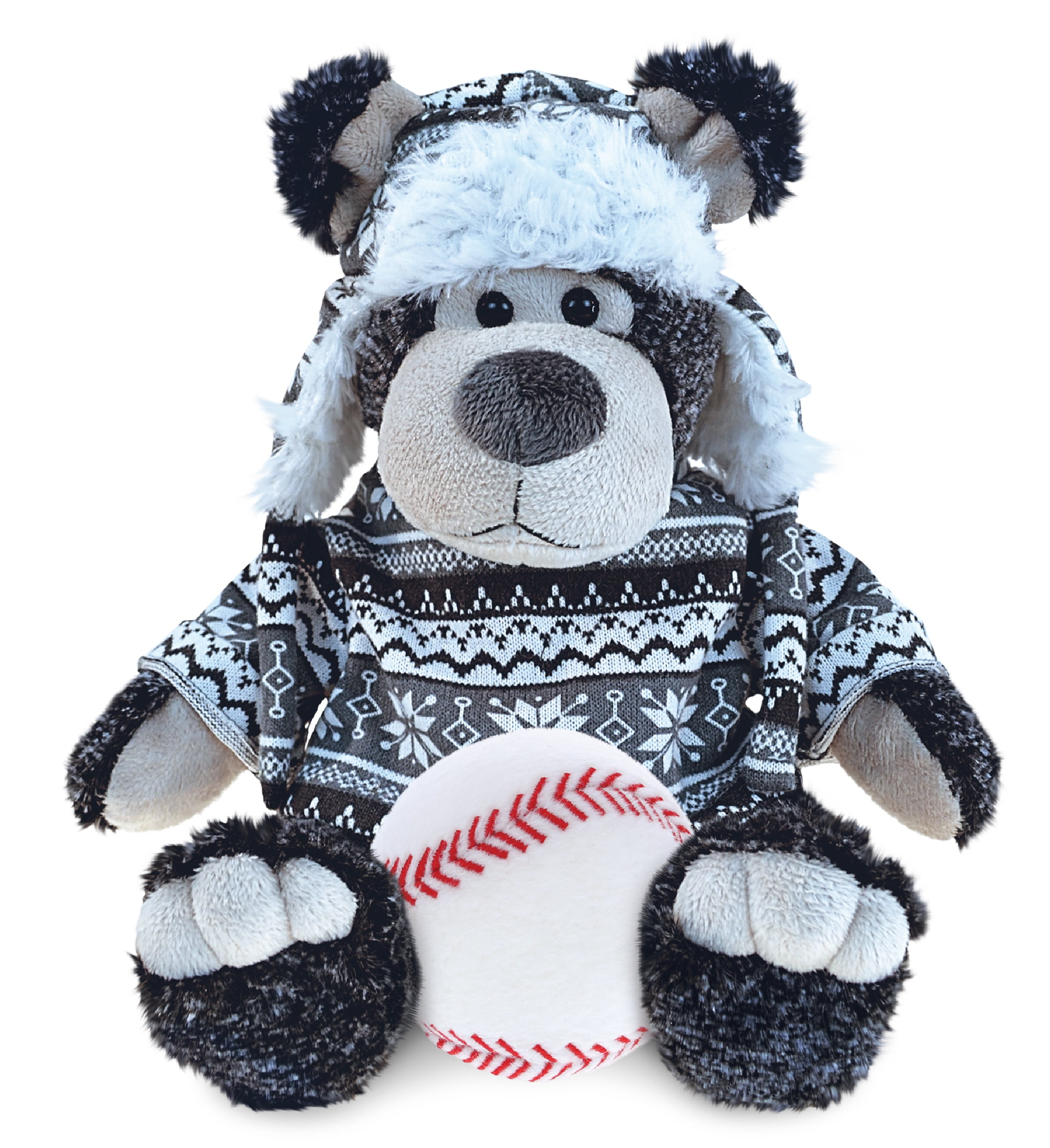 DolliBu Black Bear Stuffed Animal with Baseball Plush - Soft, Huggable ...