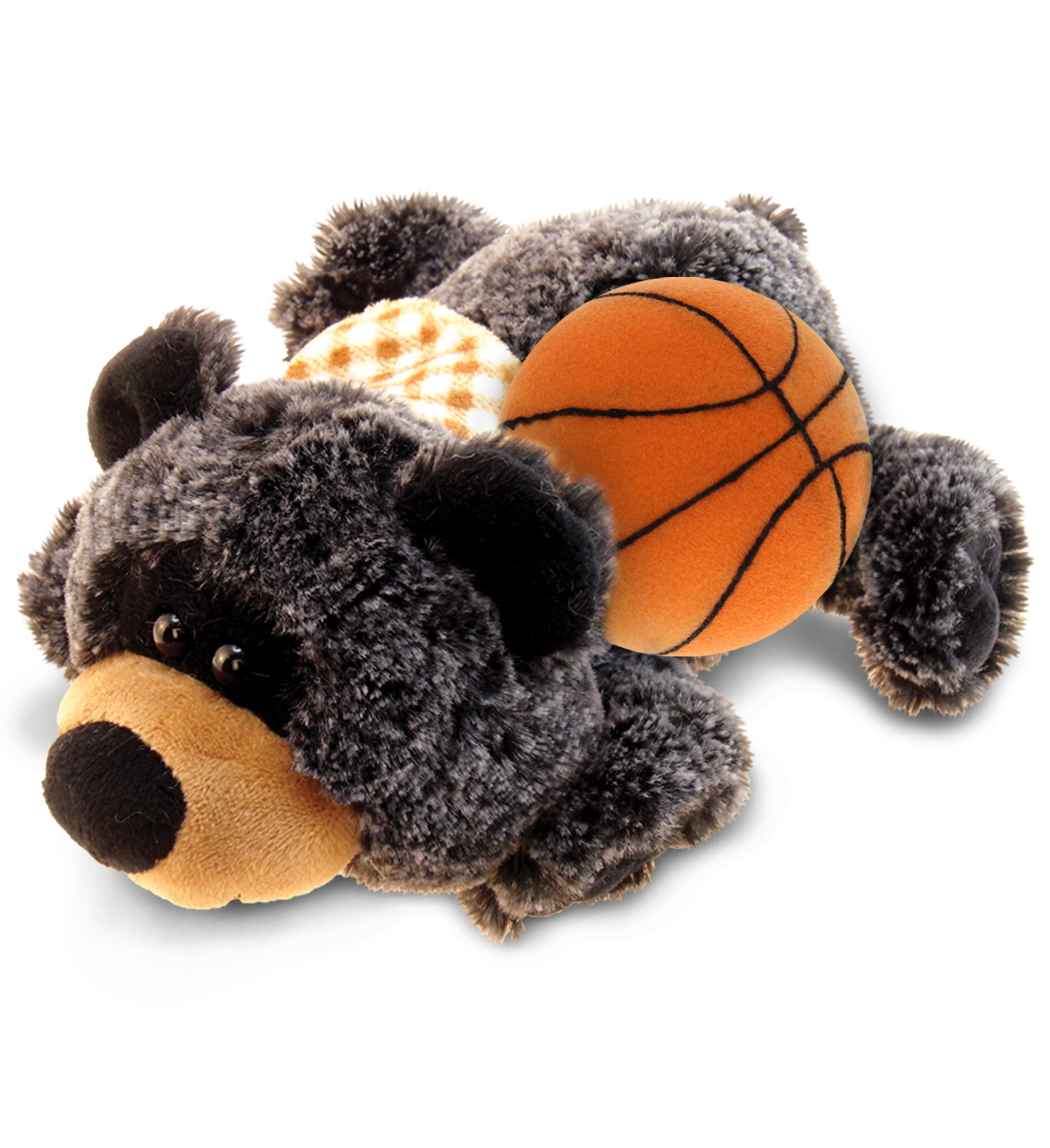 DolliBu Black Bear Stuffed Animal with Basketball Plush - Soft Huggable ...